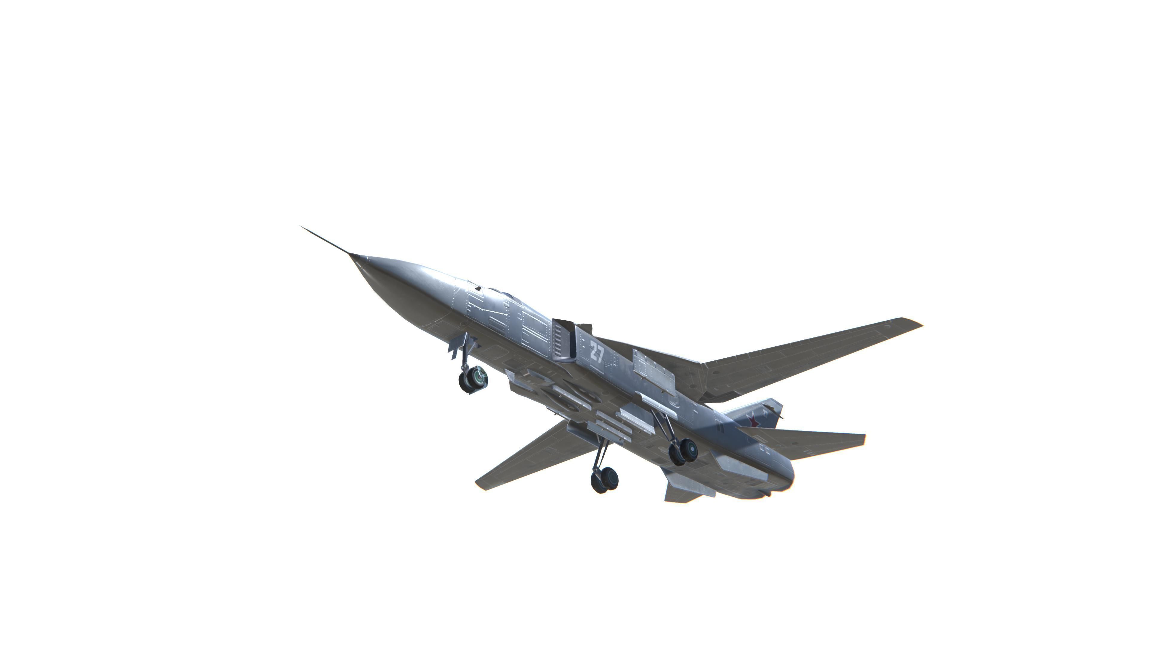 3D model SU-24 Fencer Jet Fighter Aircraft VR / AR / low-poly | CGTrader