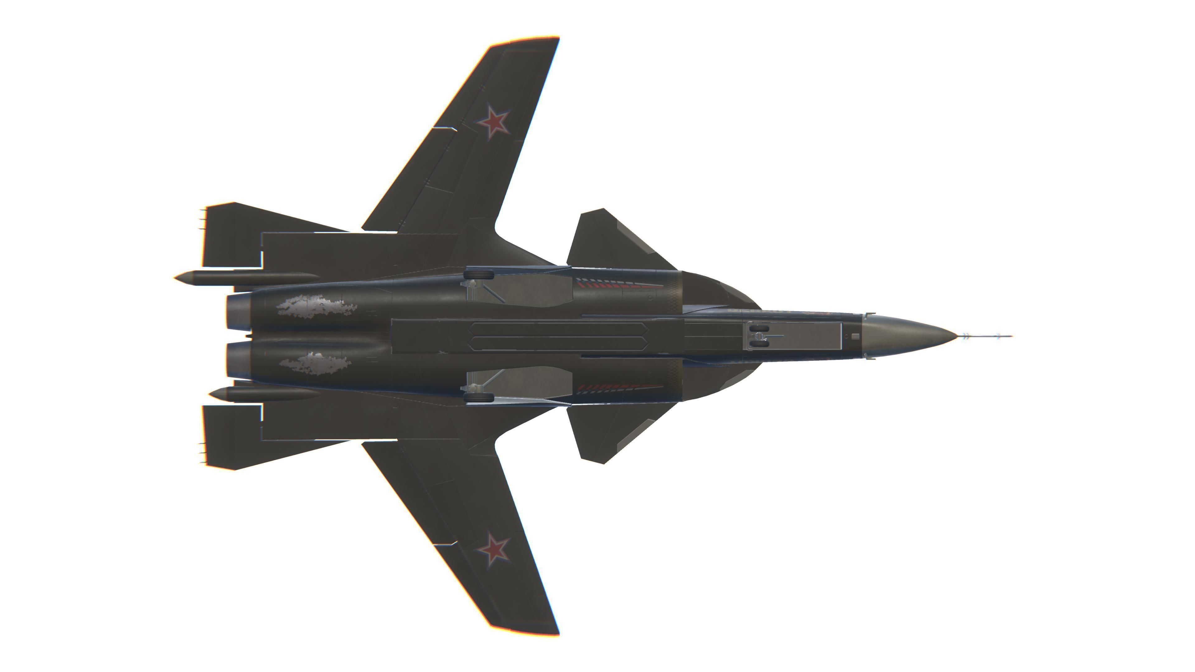 3D model SU-47 Firkin Jet Fighter Aircraft VR / AR / low-poly | CGTrader