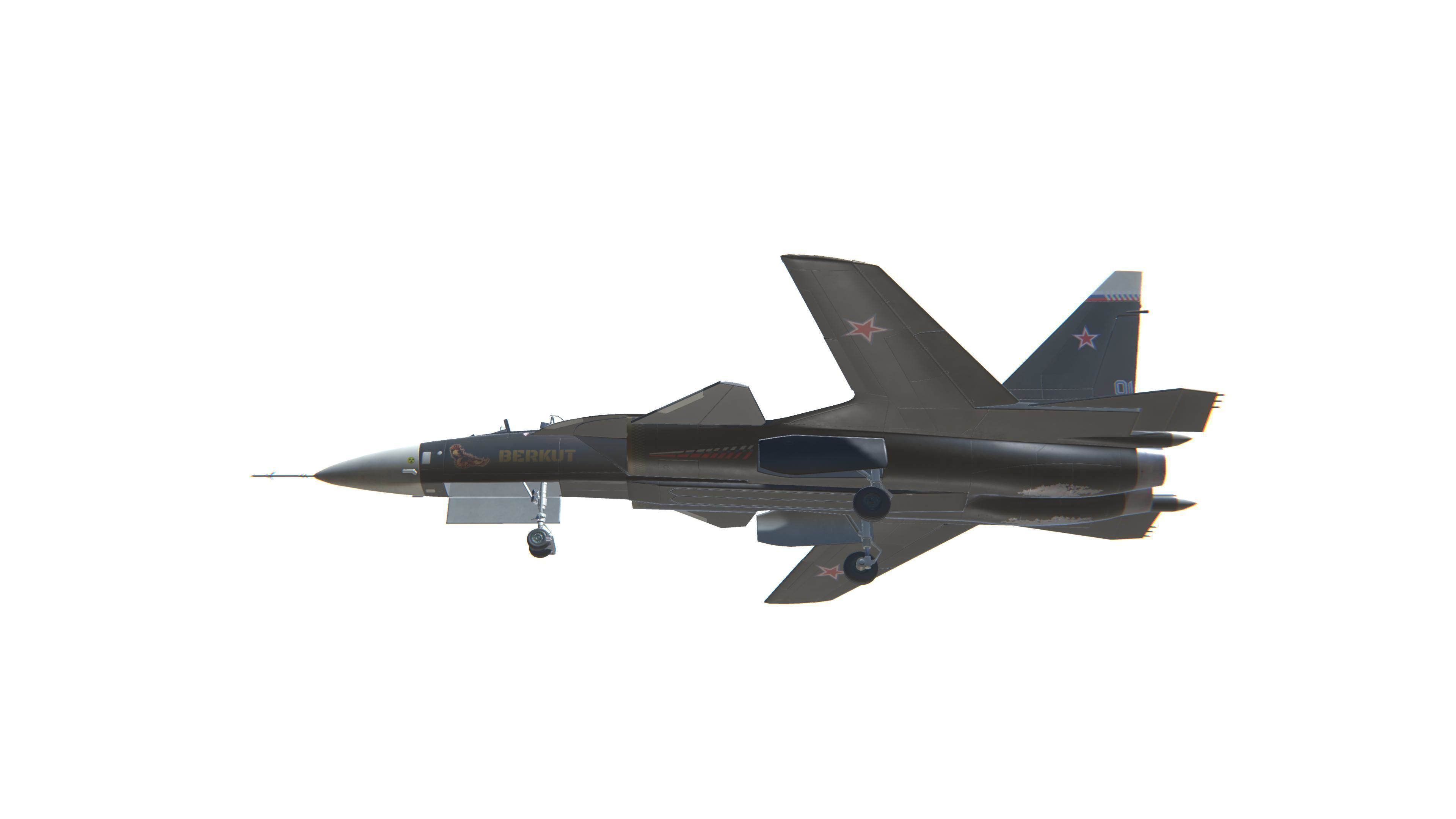 3D model SU-47 Firkin Jet Fighter Aircraft VR / AR / low-poly | CGTrader