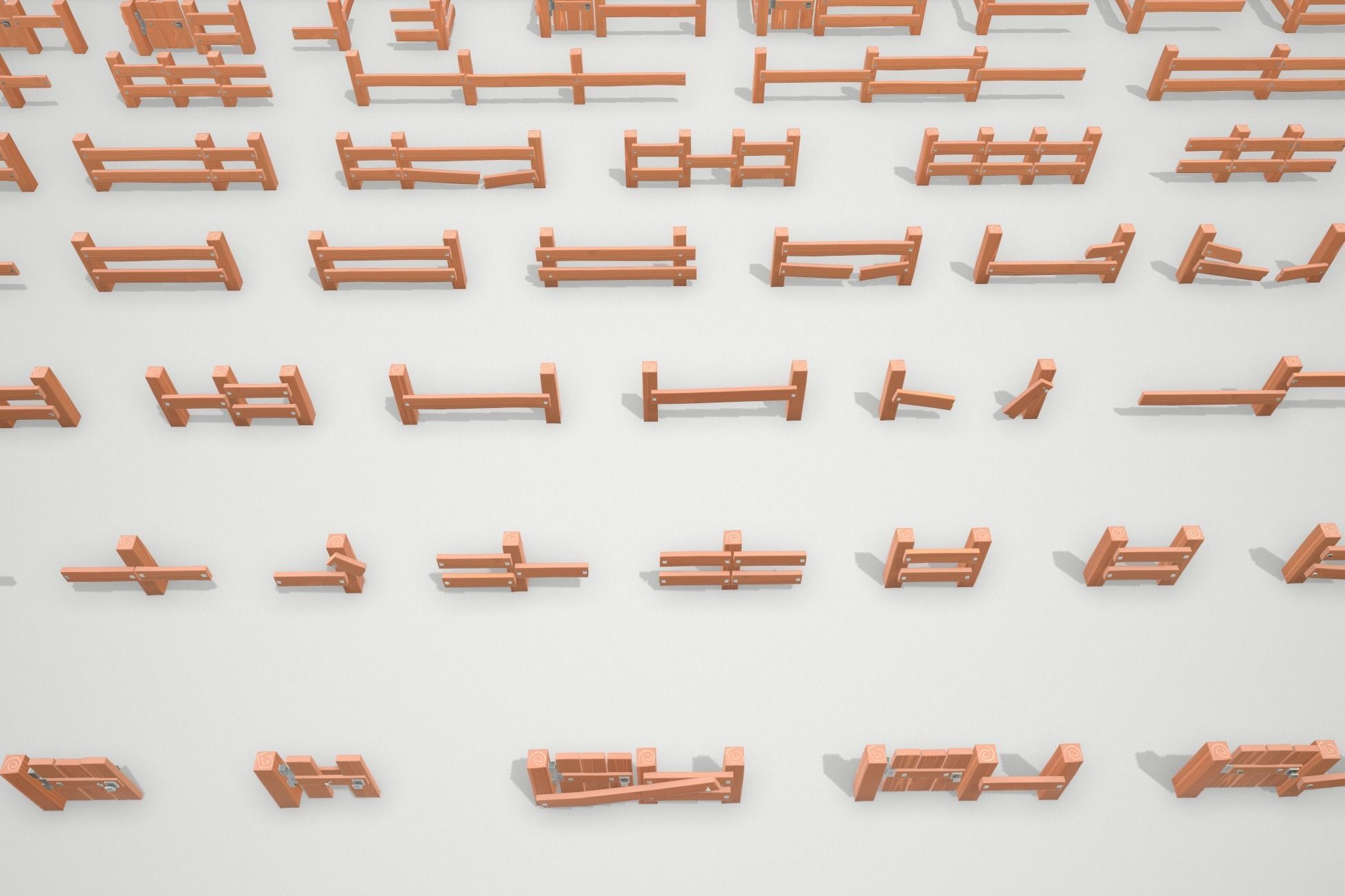 3D model Stylized Modular Fence VR / AR / low-poly | CGTrader