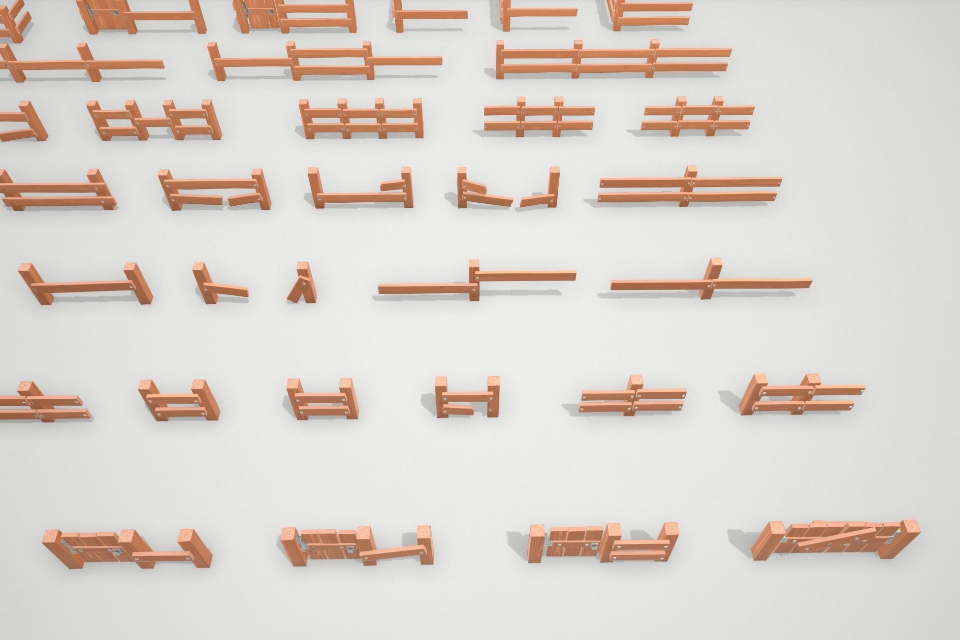 3D model Stylized Modular Fence VR / AR / low-poly | CGTrader