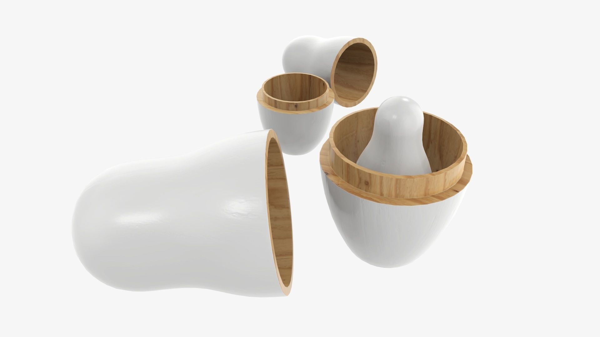 Nesting doll set Matryoshka open mockup 3D model | CGTrader