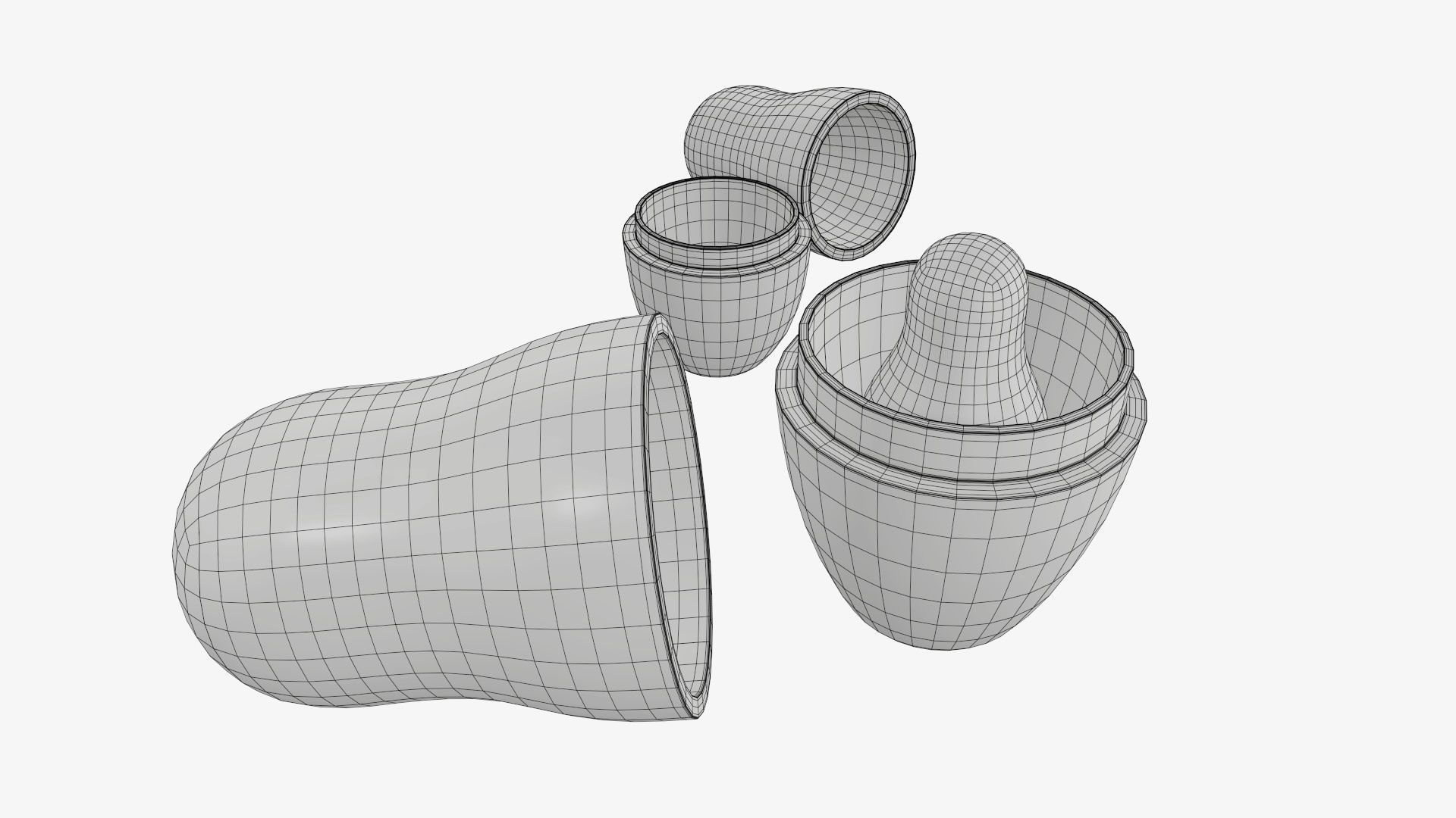 Nesting doll set Matryoshka open mockup 3D model | CGTrader