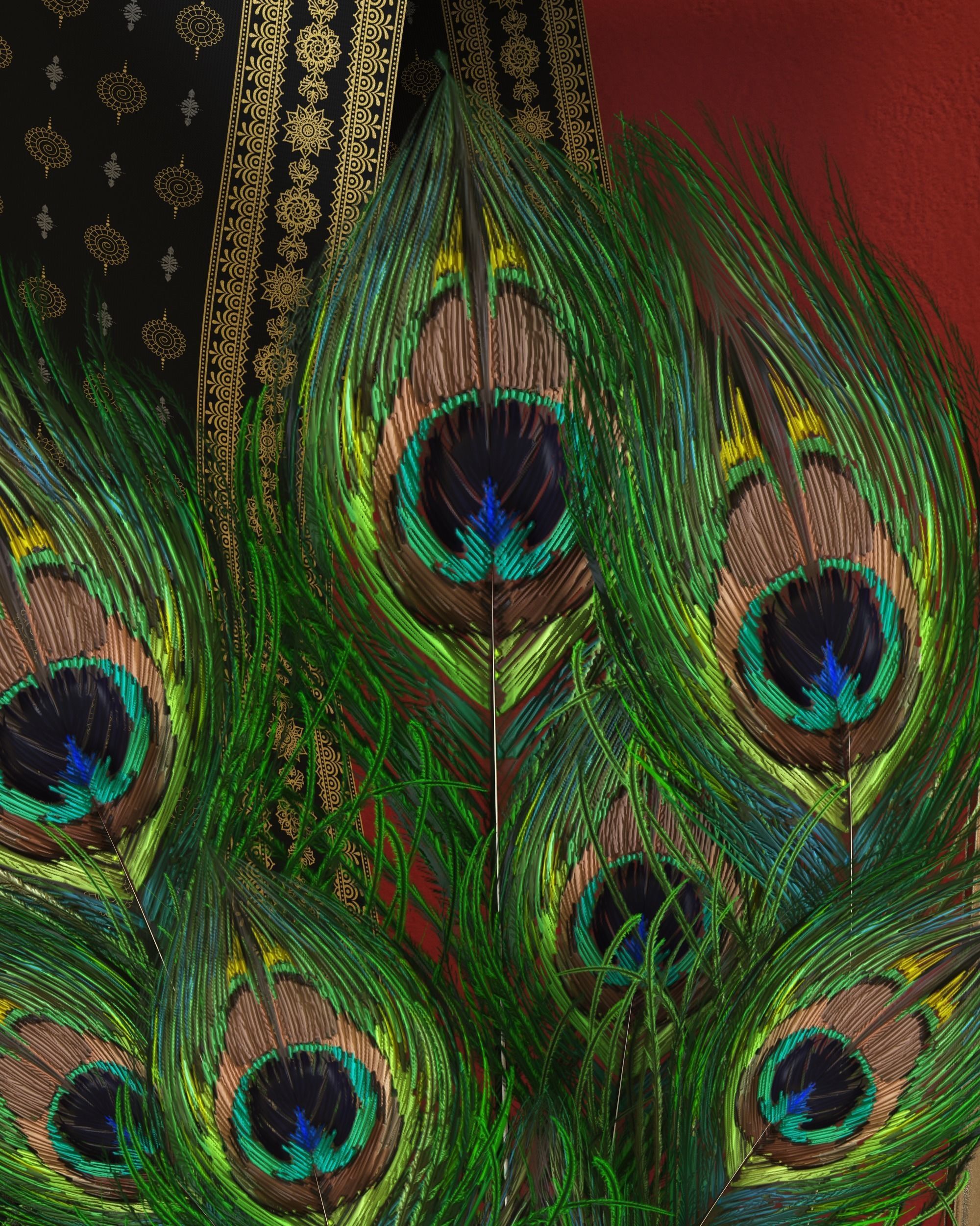 3D model Low-Poly Peacock feathers VR / AR / low-poly | CGTrader