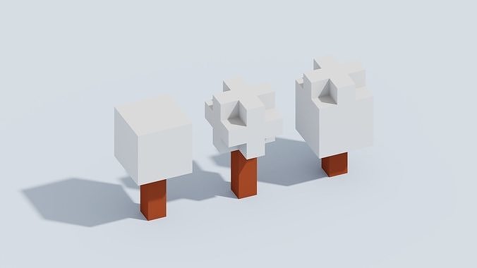 3D model Voxel Tiny Winter Forest VR / AR / low-poly | CGTrader