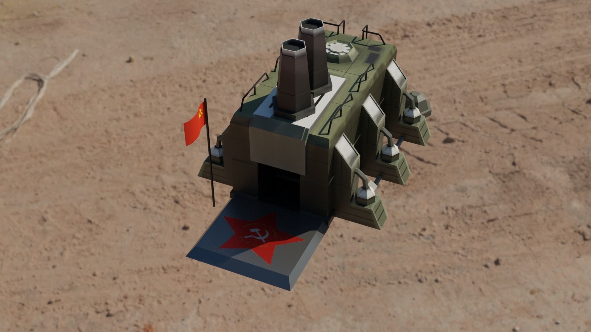 Low Poly Communist Party camp free VR / AR / low-poly 3D model | CGTrader