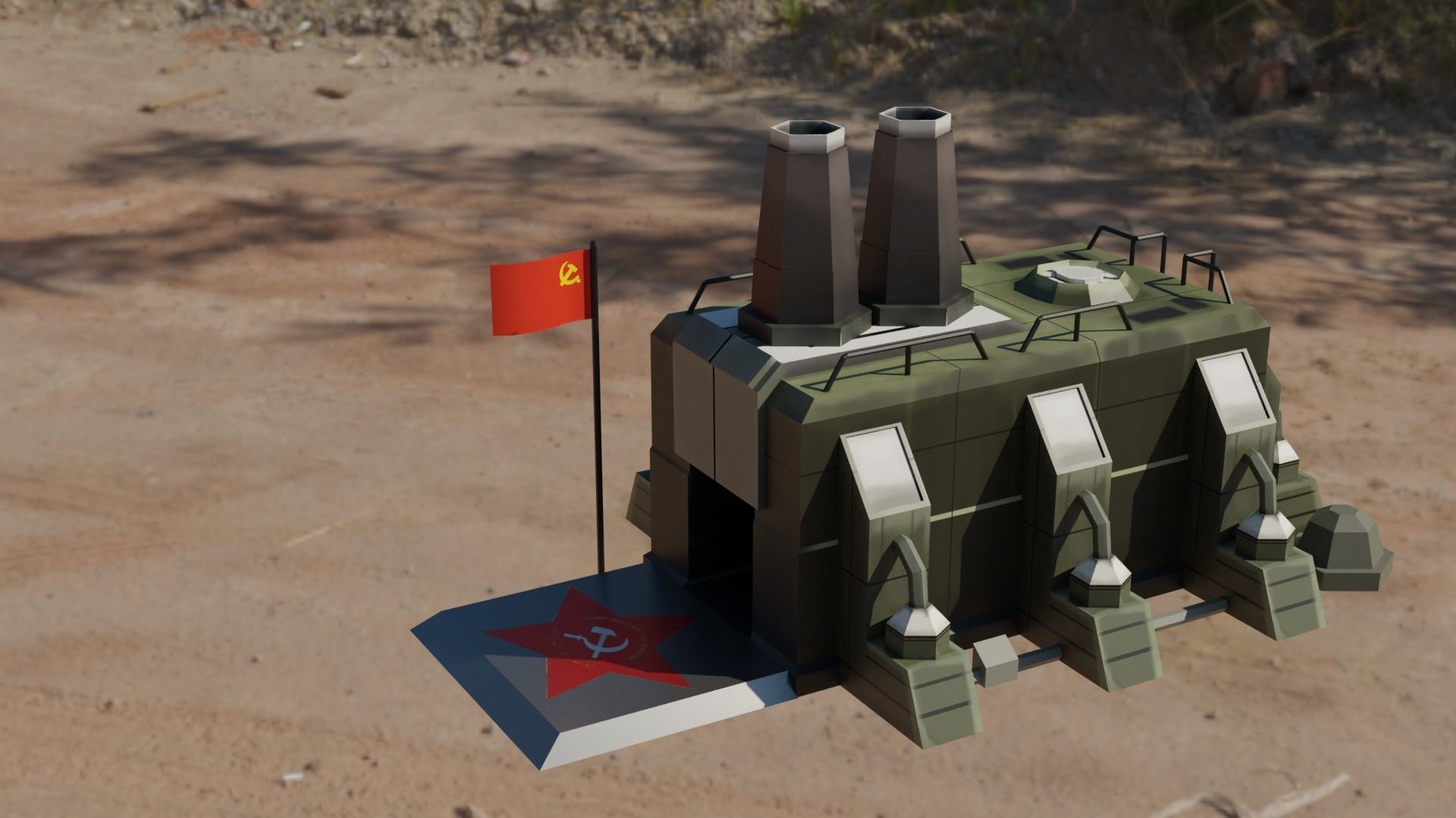 Low Poly Communist Party camp free VR / AR / low-poly 3D model | CGTrader