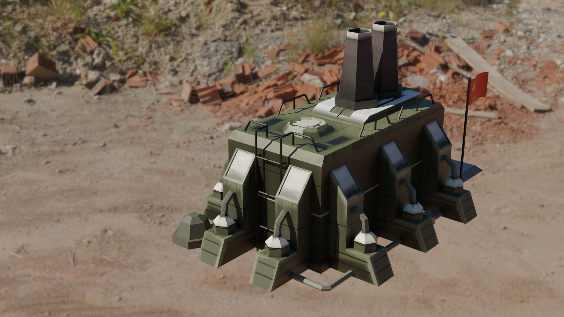 Low Poly Communist Party camp free VR / AR / low-poly 3D model | CGTrader