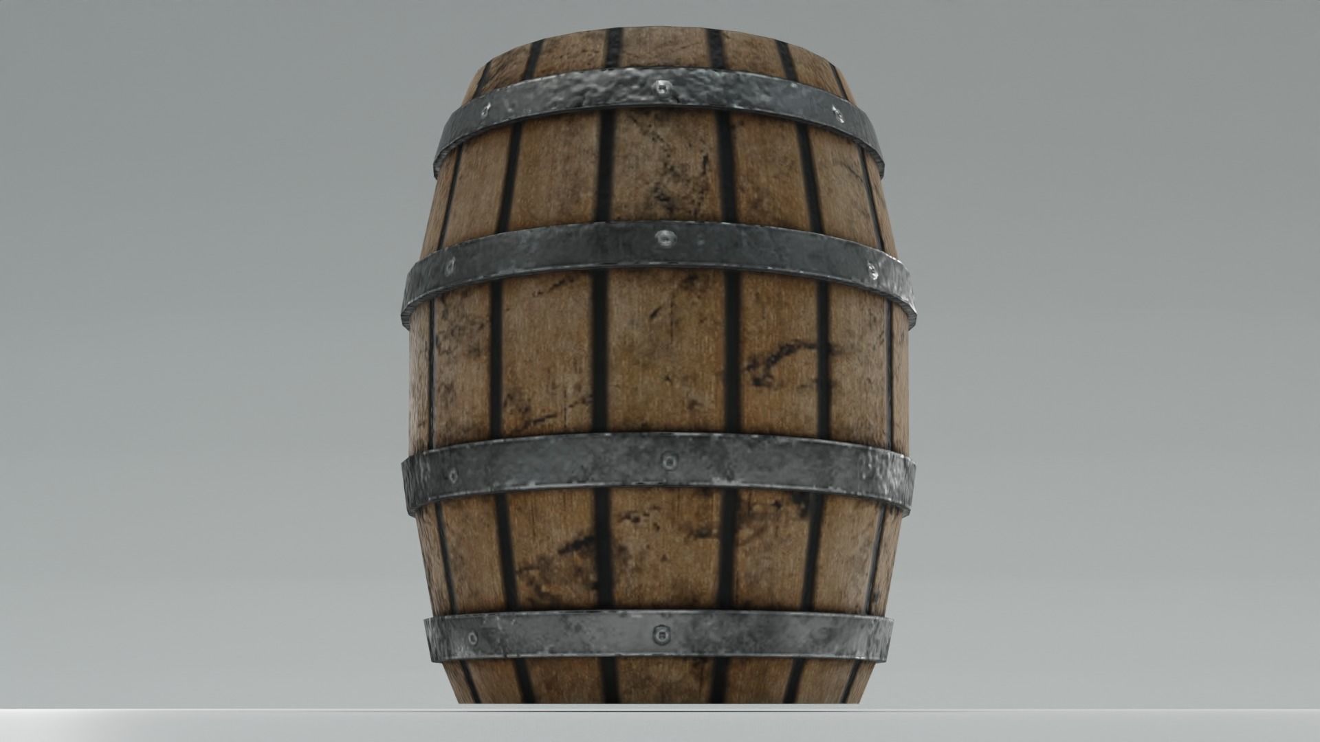 3D model Wooden metal barrel - game ready asset VR / AR / low-poly ...