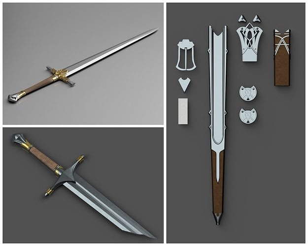 Shadow of Mordor Swords and Scabbards 3D printable 3D Model Collection ...