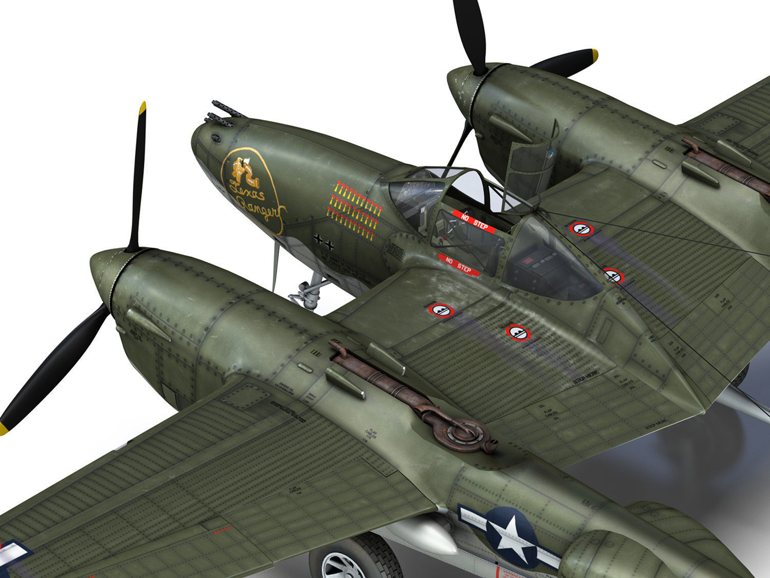 Lockheed P-38 Lightning - Texas Ranger IV 3D model | CGTrader