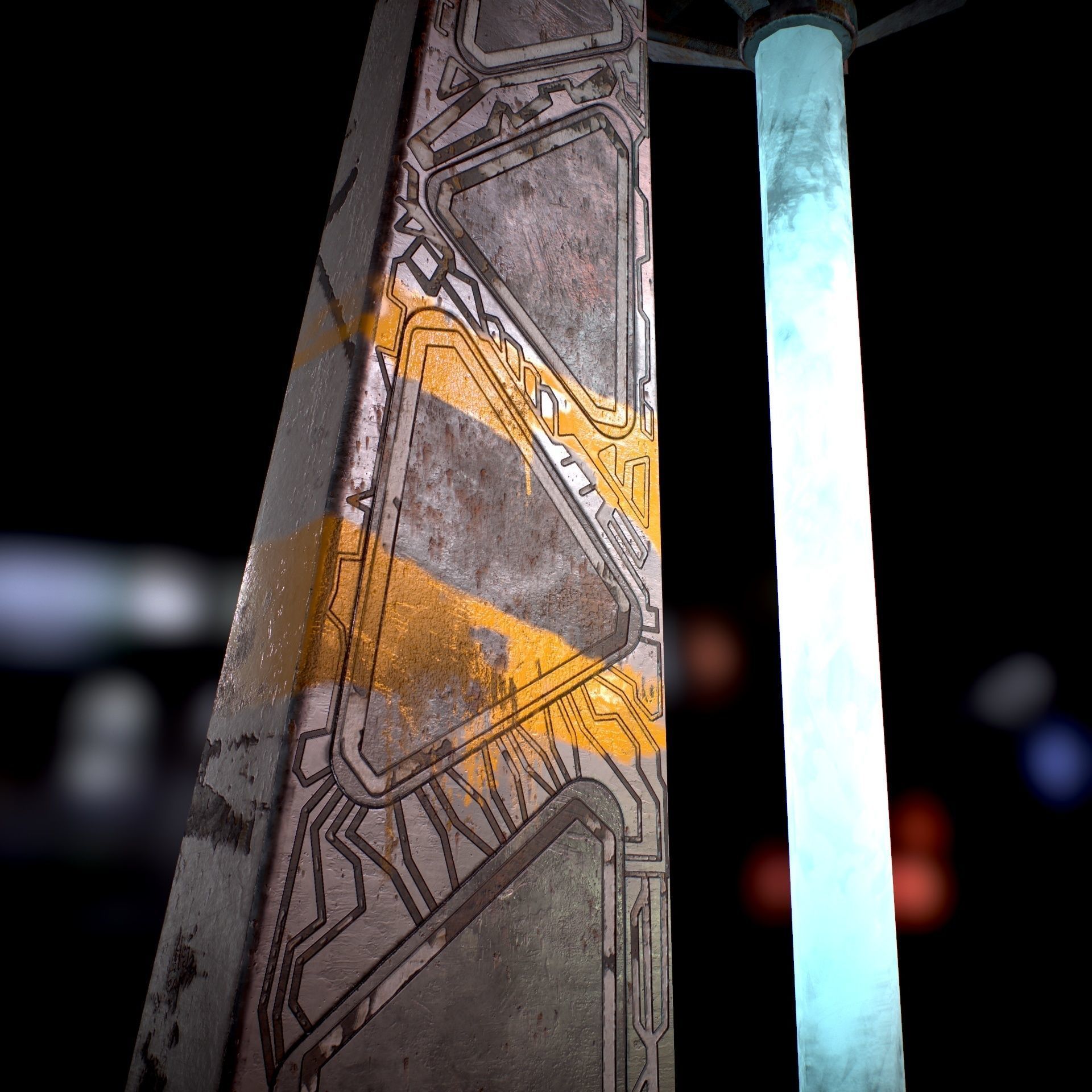 3D model Sci Fi - Cyberpunk Street Light VR / AR / low-poly | CGTrader