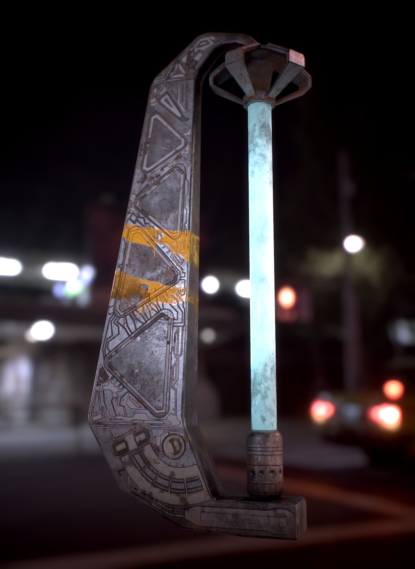 3D model Sci Fi - Cyberpunk Street Light VR / AR / low-poly | CGTrader