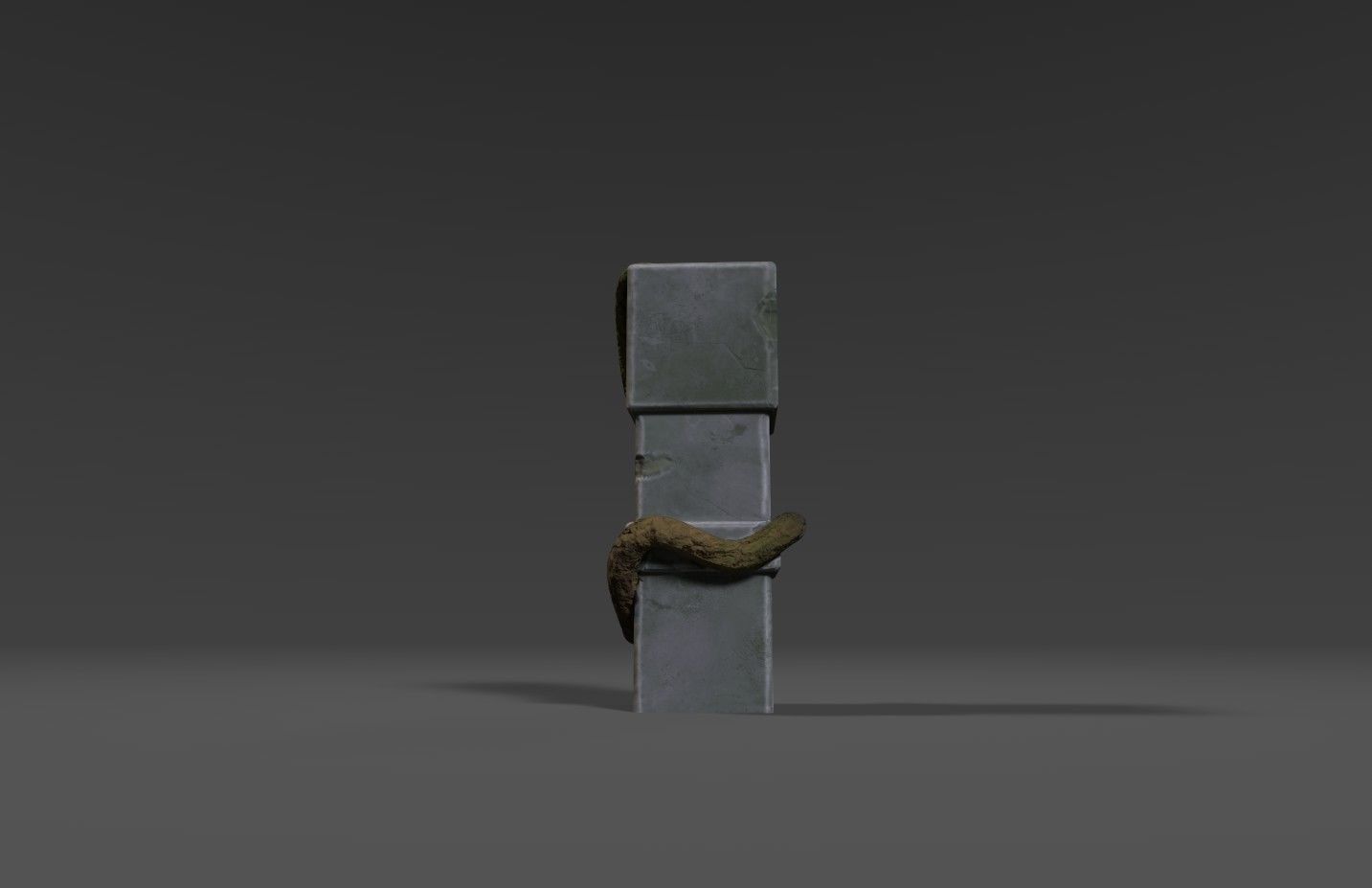 3D model Low-poly stylized stone obelisk with root or vine VR / AR ...