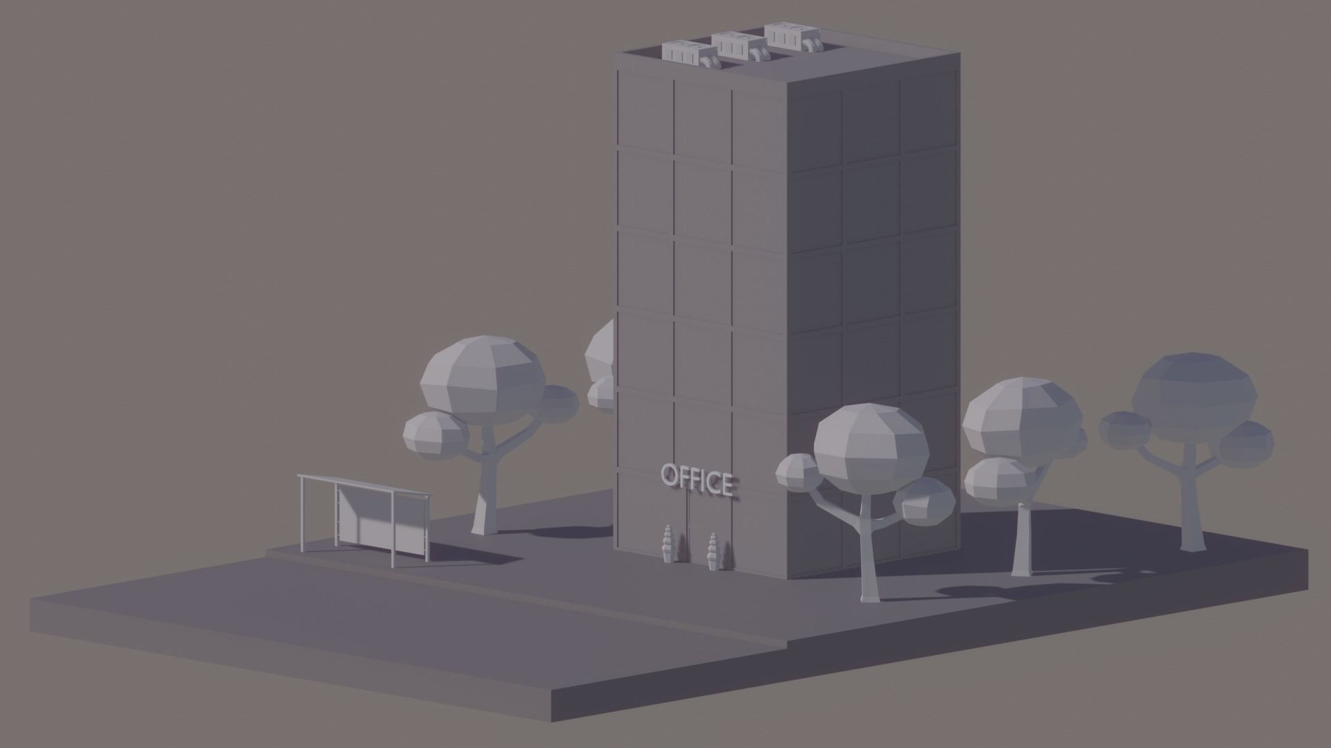 3D model Low Poly Skyscraper Highrise Office Building VR / AR / low ...
