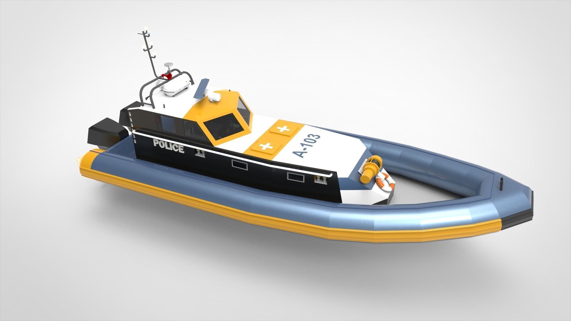 Police Boat 3D model | CGTrader