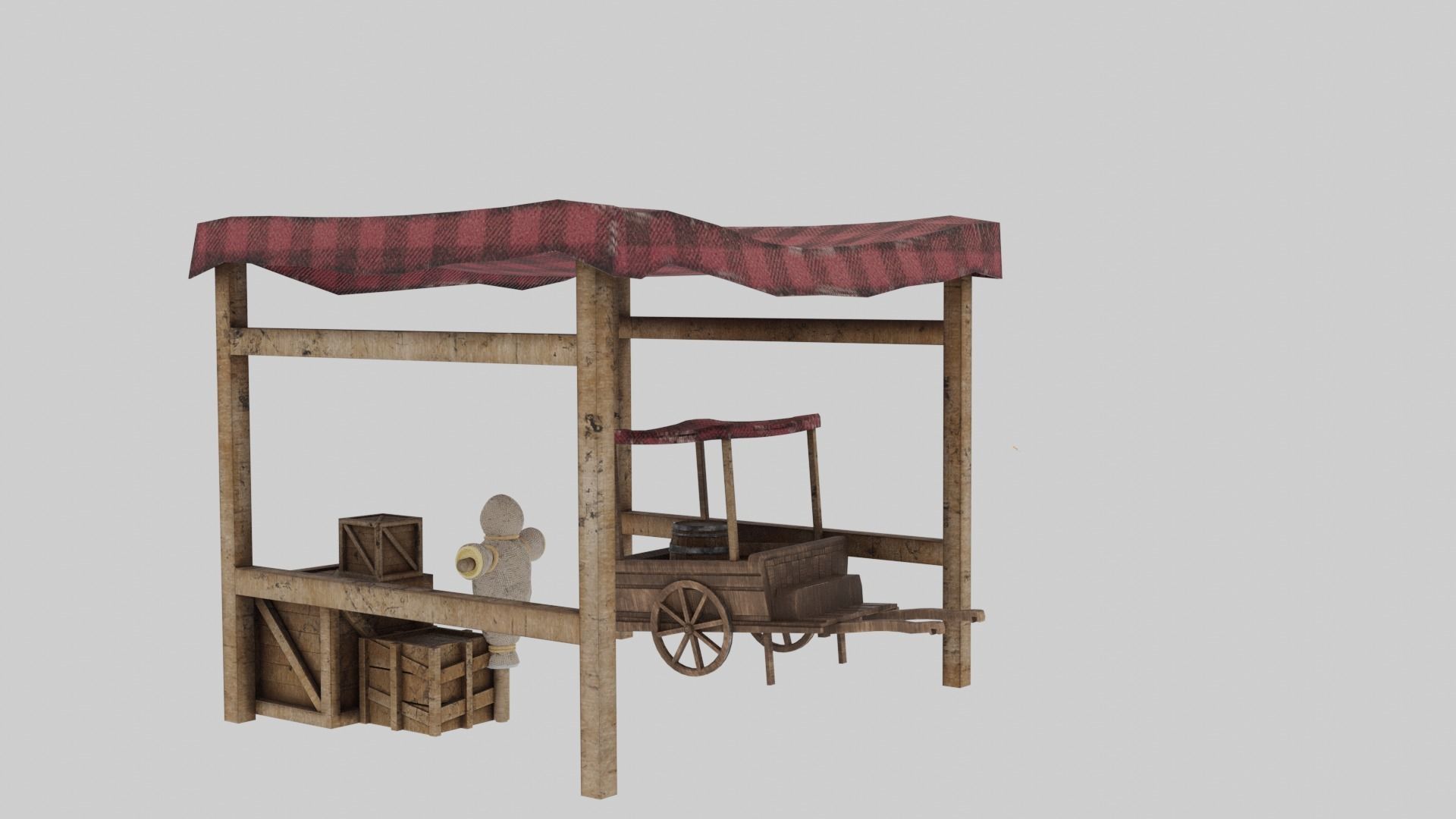 3D model Medieval Stall VR / AR / low-poly | CGTrader