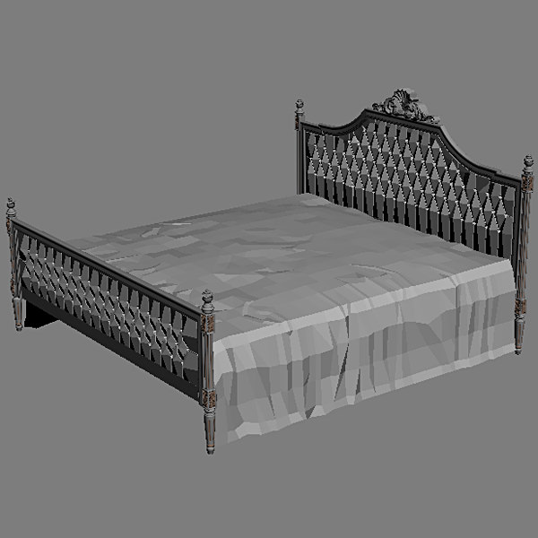 Traditional Style Bed 3D model | CGTrader