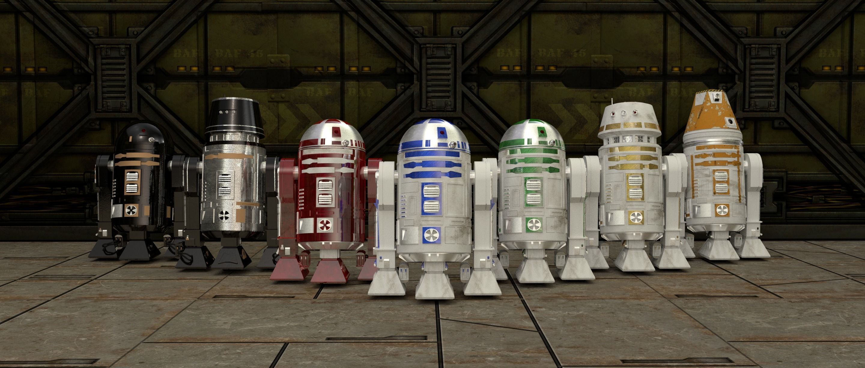 R2D2 and other astromech - Star Wars 3D model | CGTrader