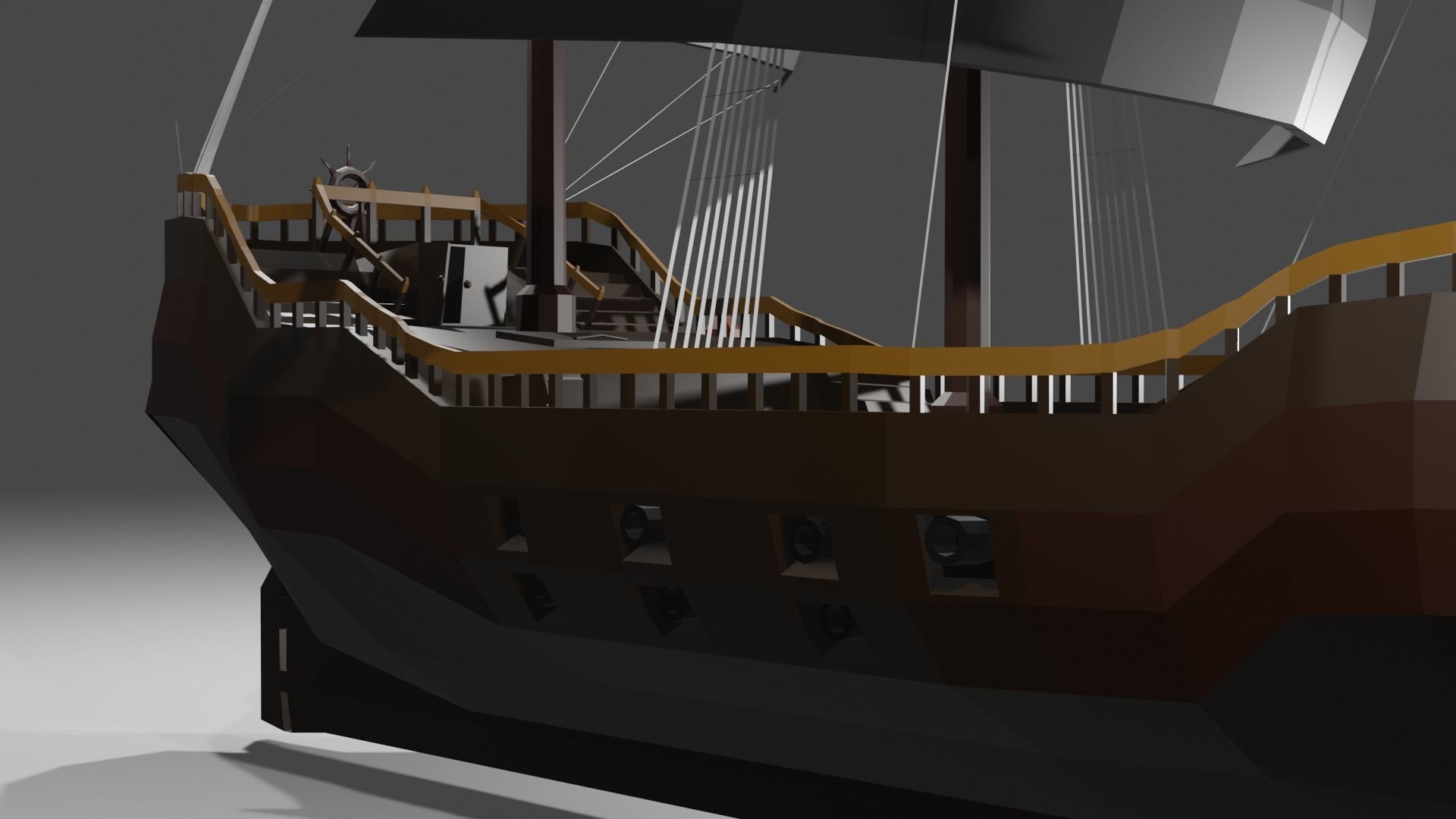 Low poly pirate ship free VR / AR / low-poly 3D model | CGTrader