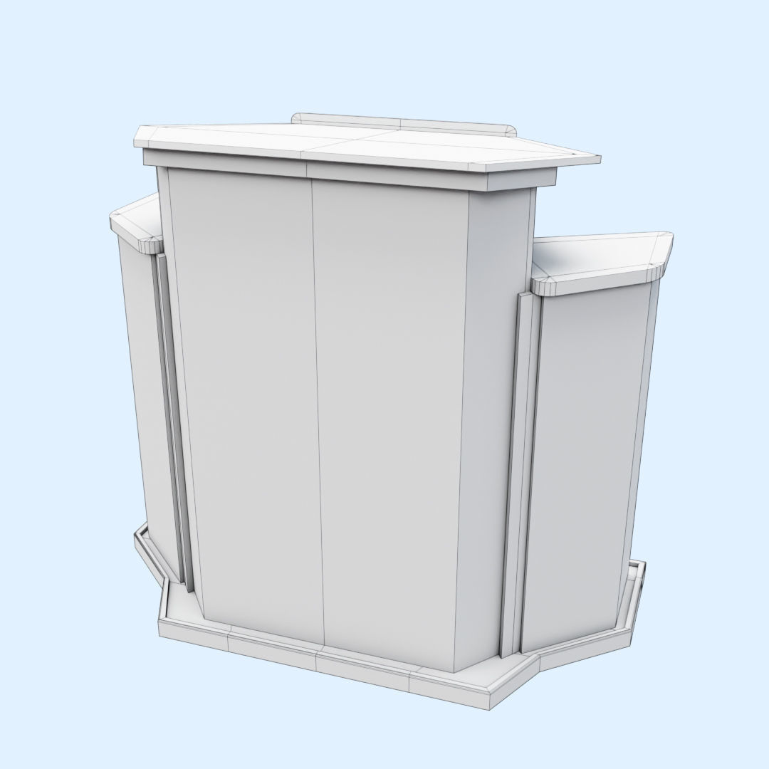 3D model Wood and glass pulpit with support VR / AR / low-poly | CGTrader