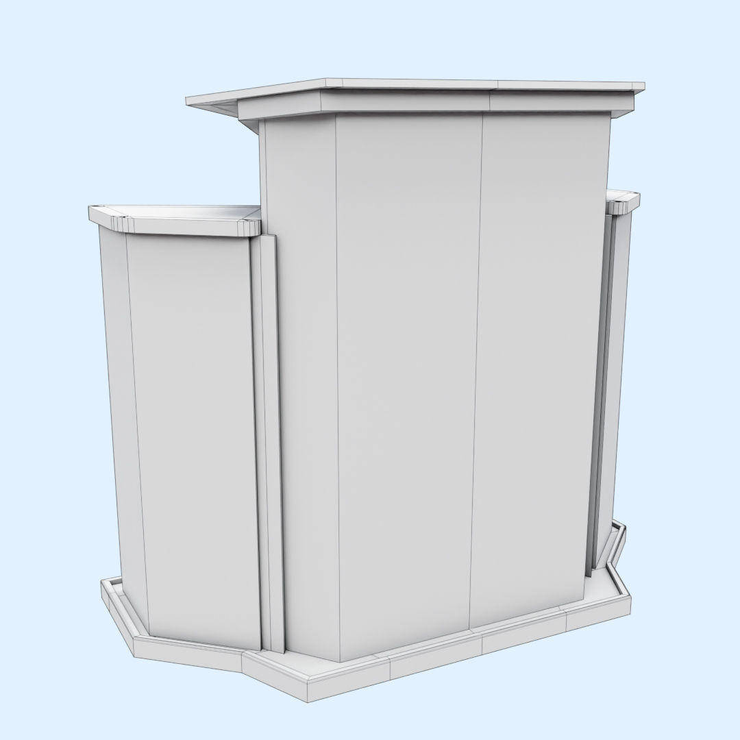 3D model Wood and glass pulpit with support VR / AR / low-poly | CGTrader