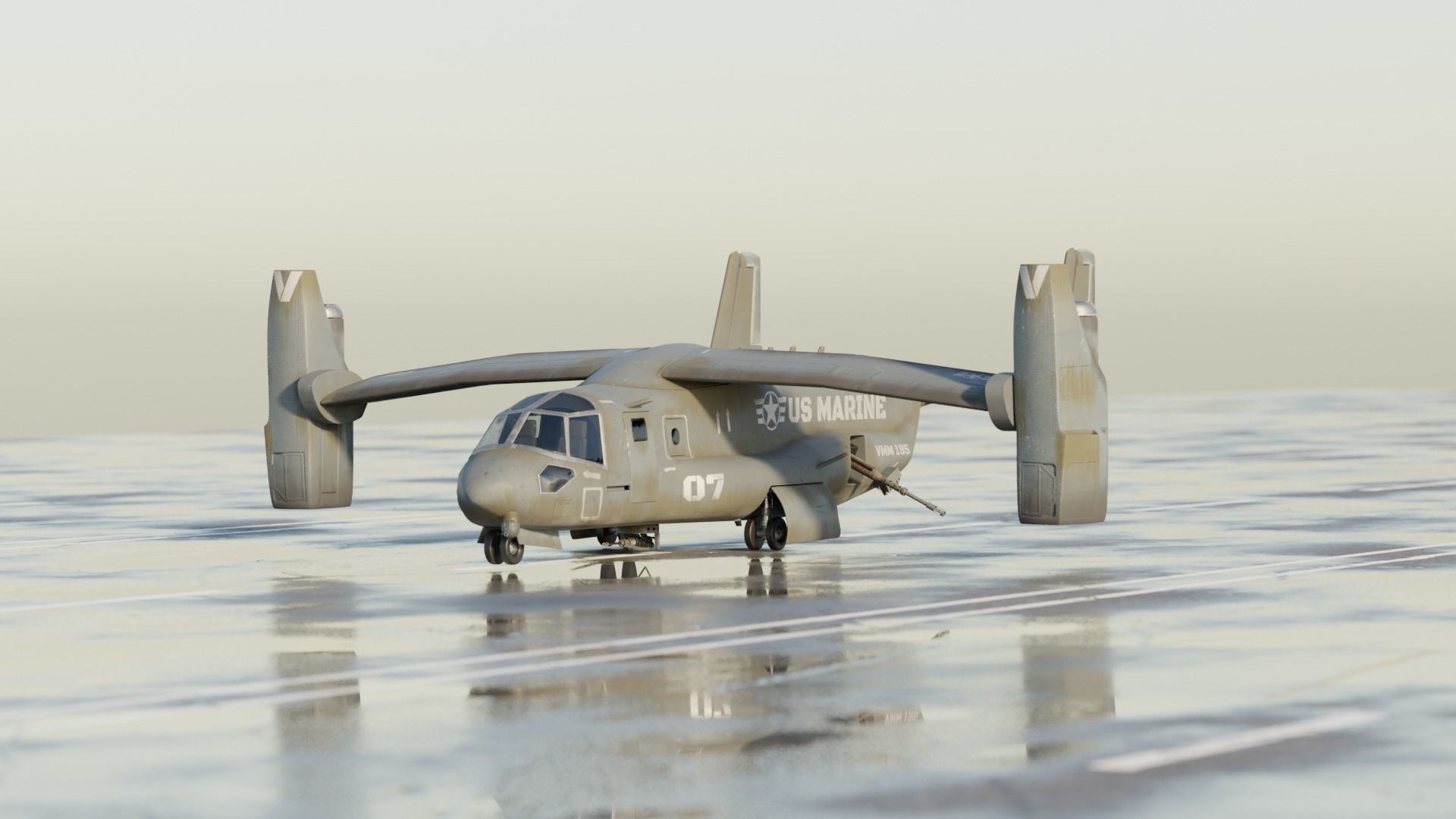 VTOL transporter gunship 3D model | CGTrader