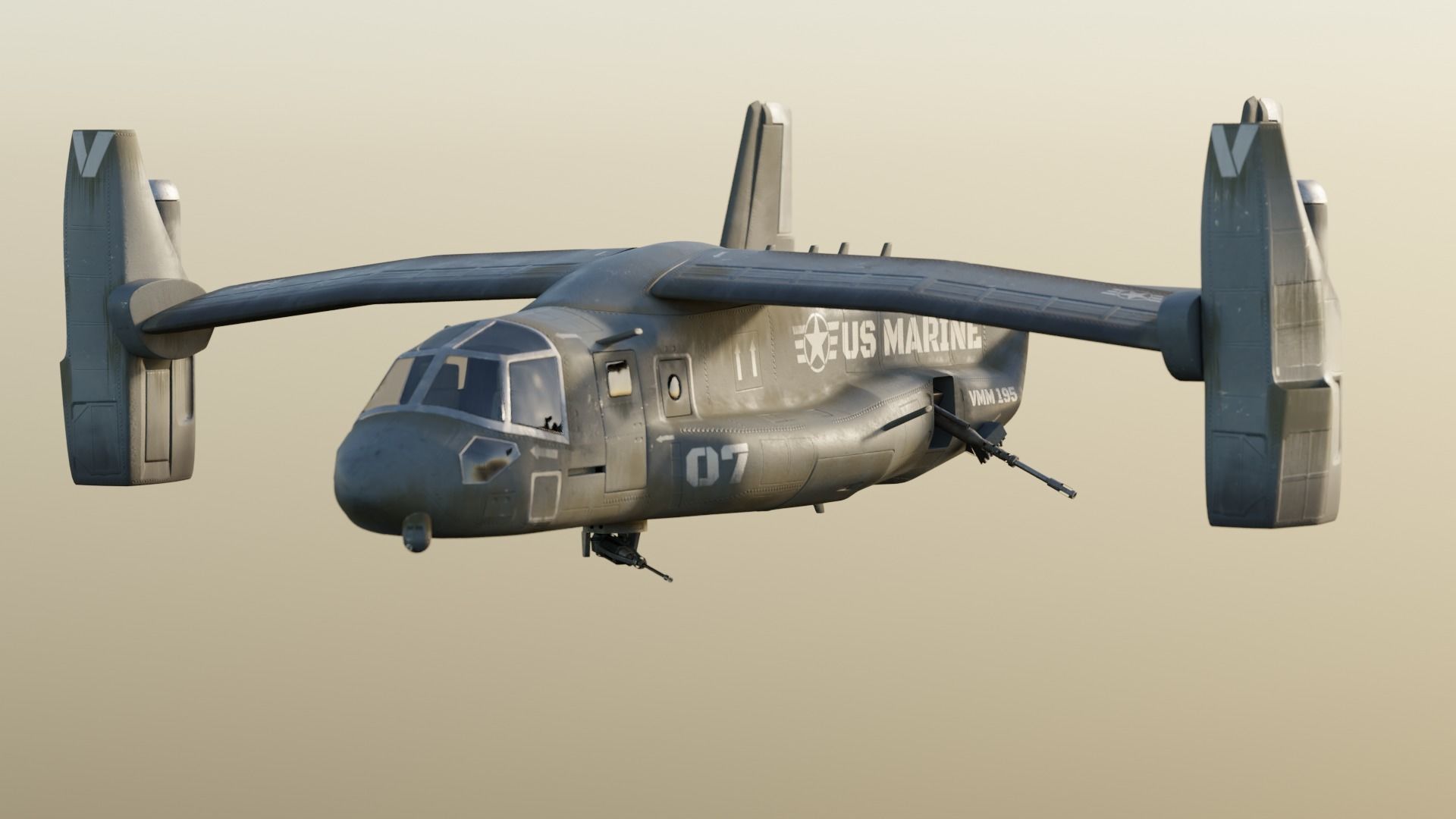 VTOL transporter gunship 3D model | CGTrader