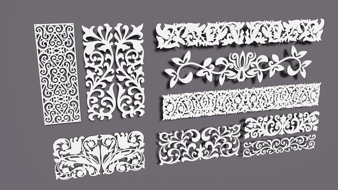 decorative carved base mesh collection 3D model | CGTrader