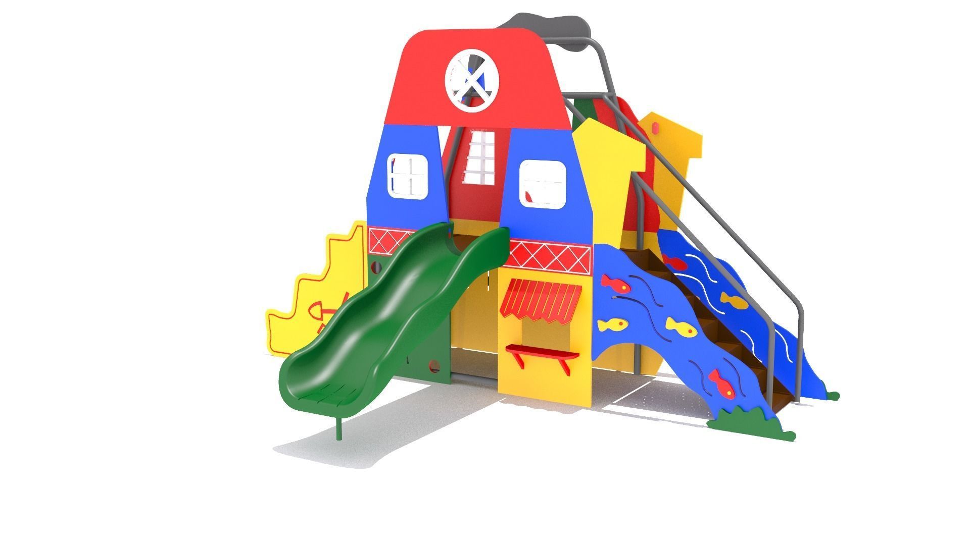 3D model Playground- Tractor Playhouse VR / AR / low-poly rigged ...