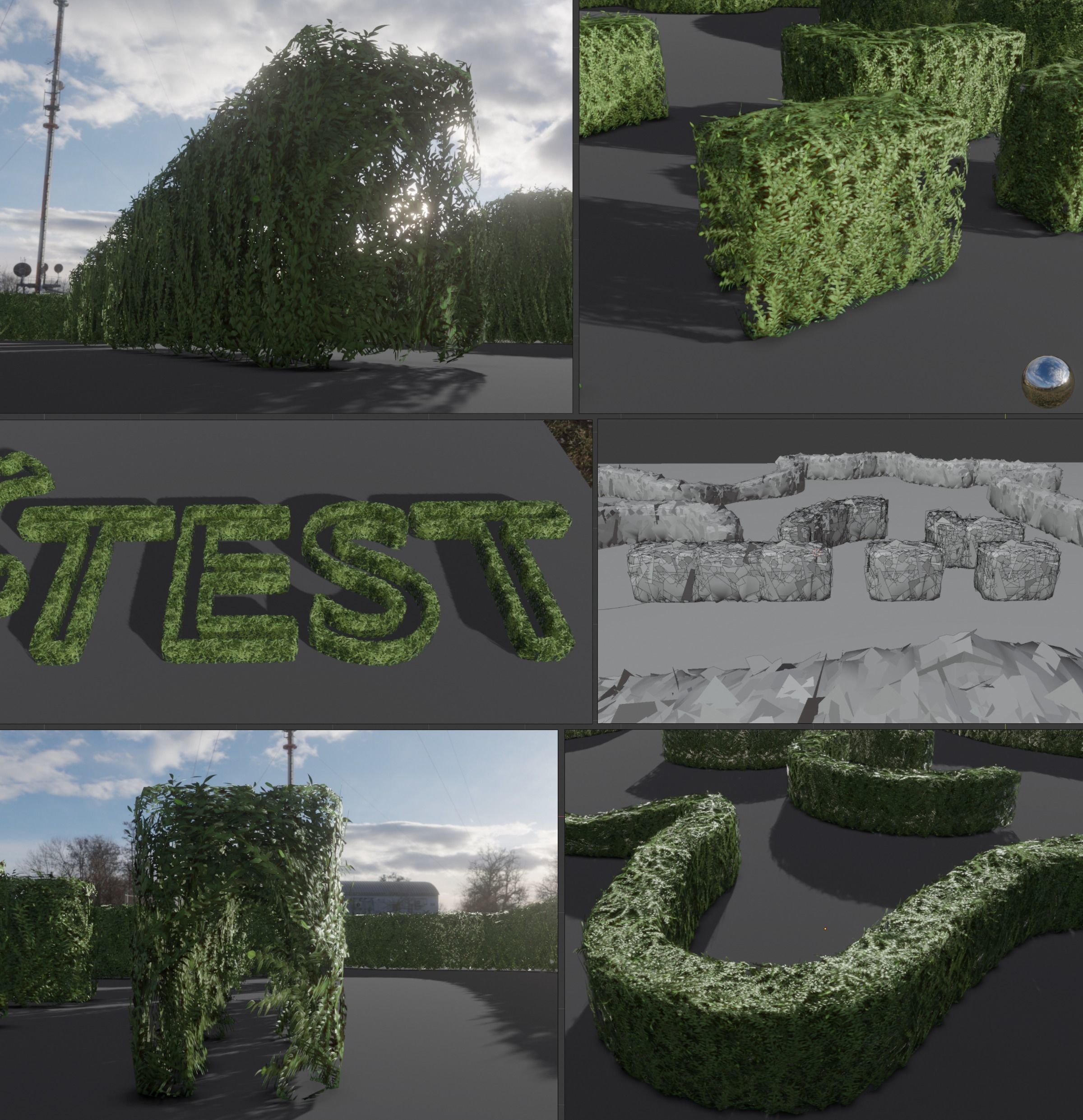 3D model Low-Poly Boxwood Hedge Construction Kit Version 1 VR / AR ...