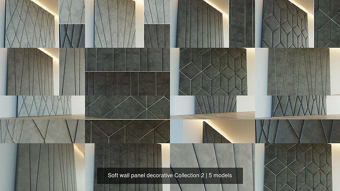 Soft wall panel decorative Collection 2 | CGTrader