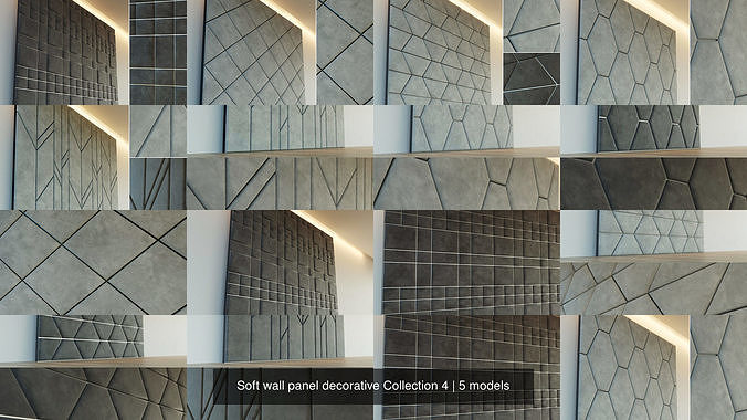Soft wall panel decorative Collection 4 VR / AR / low-poly | CGTrader