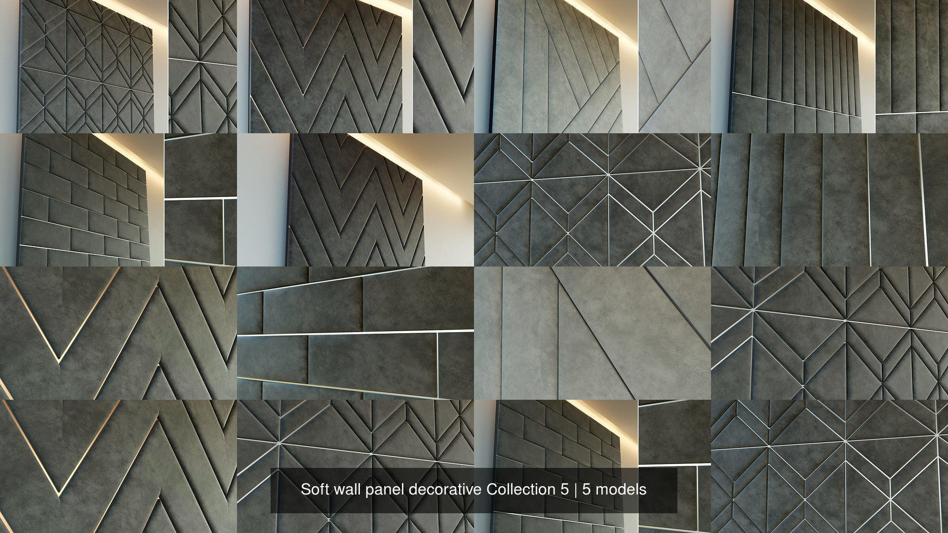 Soft wall panel decorative Collection 5 | CGTrader