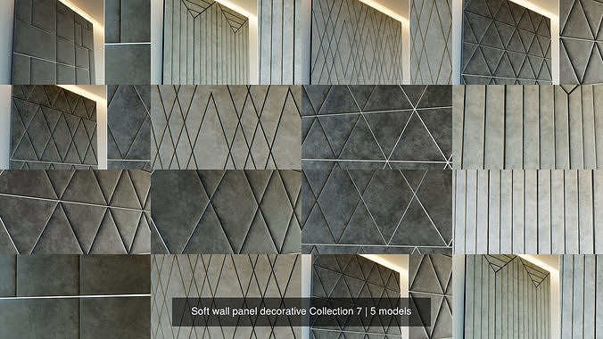Soft wall panel decorative Collection 7 | CGTrader