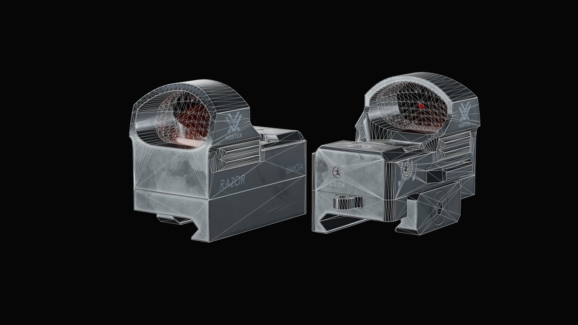 3D model Vortex Razor 6 moa red dot sight VR / AR / low-poly | CGTrader
