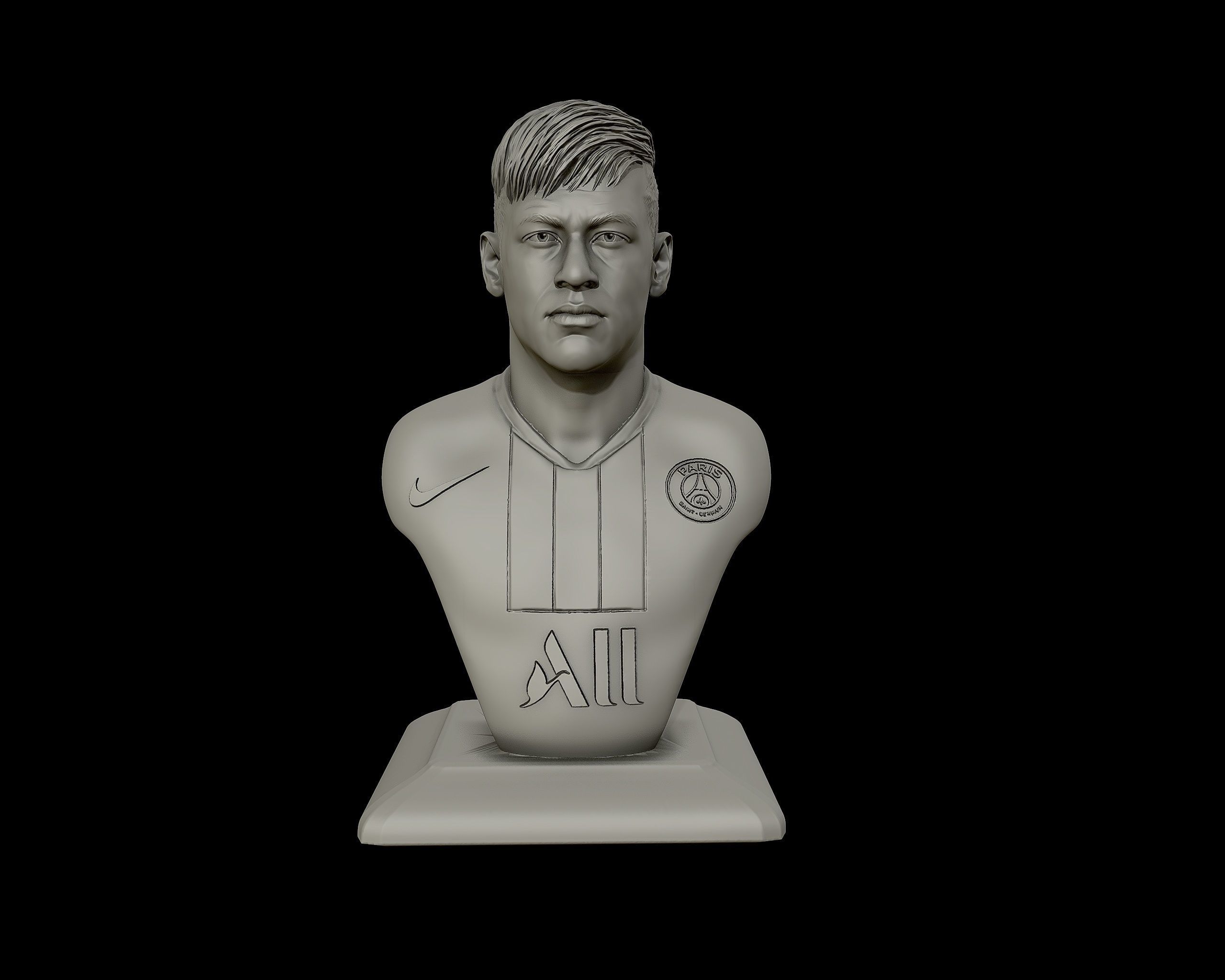 Neymar Jr 3D Portrait Sculpture 3D model 3D printable | CGTrader
