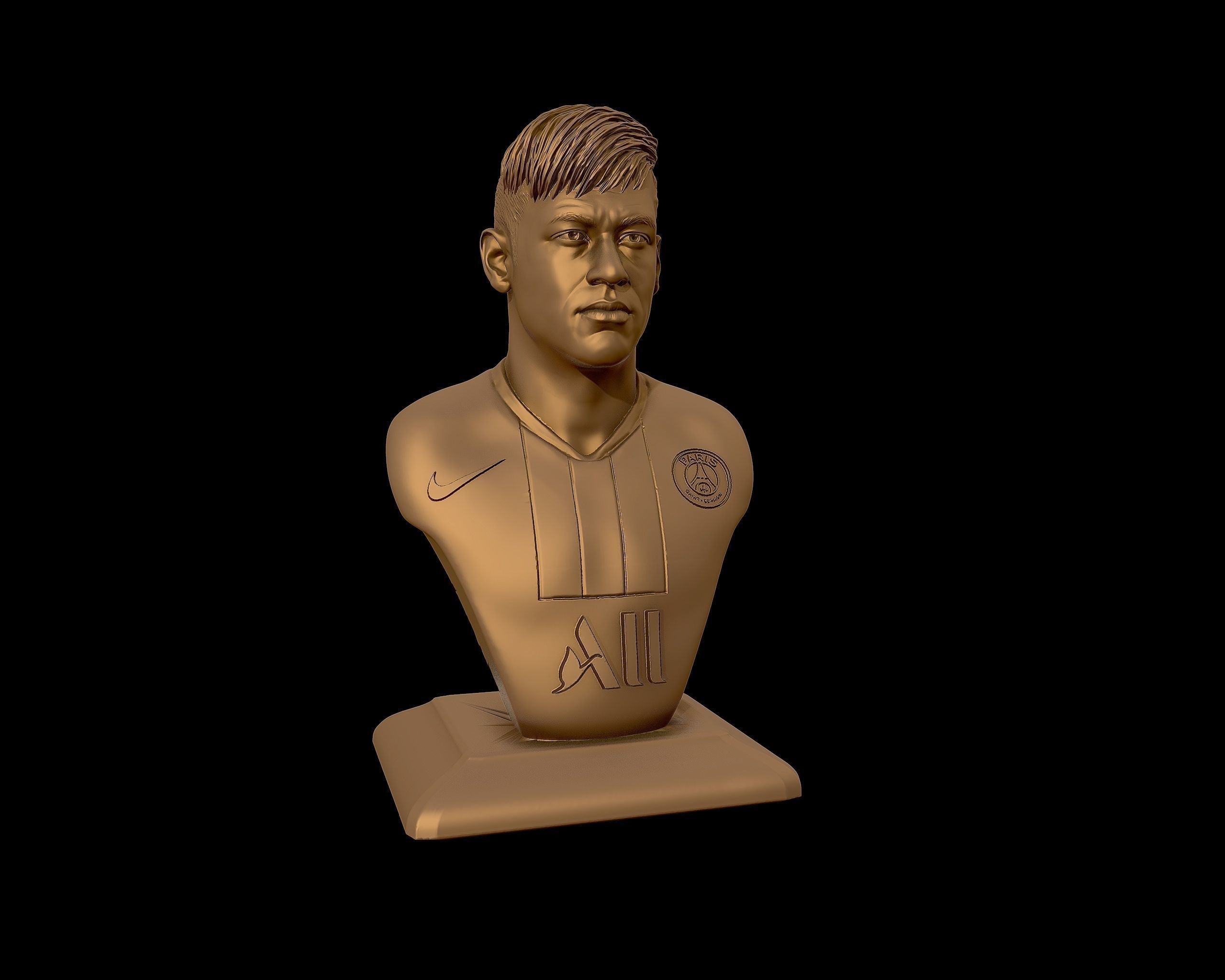 Neymar Jr 3D Portrait Sculpture 3D model 3D printable | CGTrader