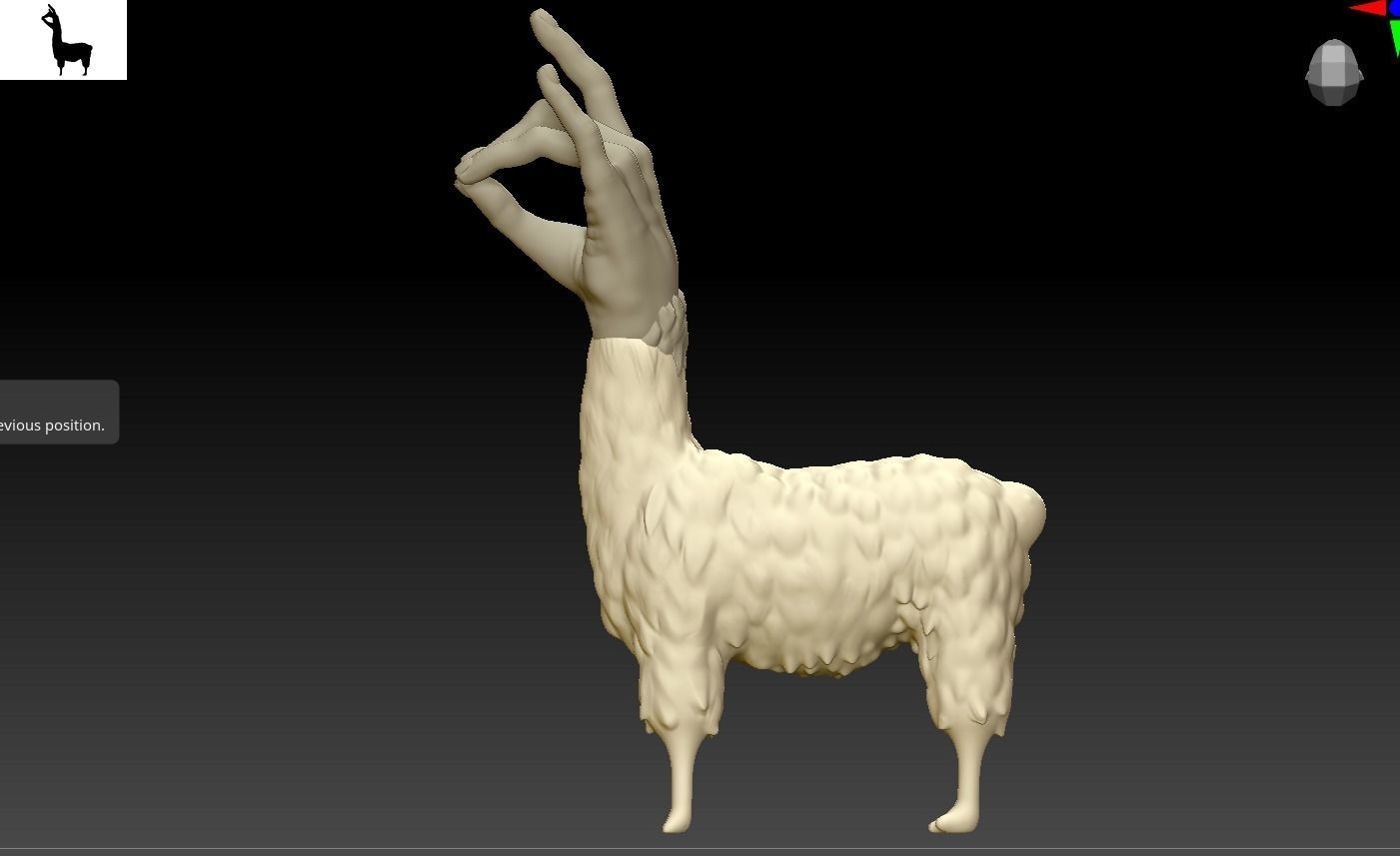 Hand Llama 3D model 3D printable | CGTrader