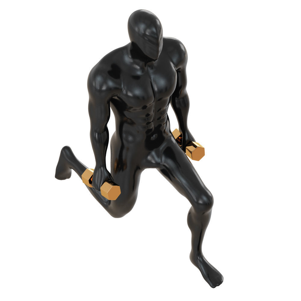 Fitness mannequin training with dumbbells 142 3D model | CGTrader