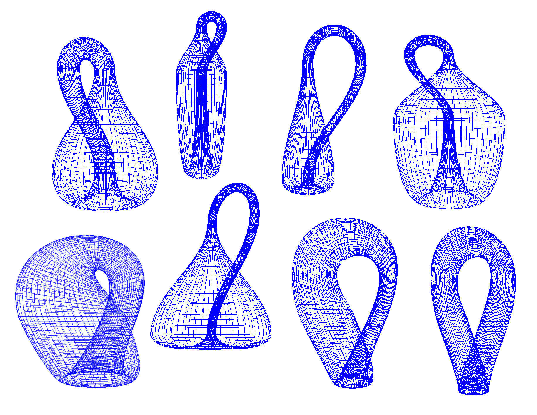 Klein Bottle - Set of 8 Low-Poly 3D models - 3D Math Art 3D model ...