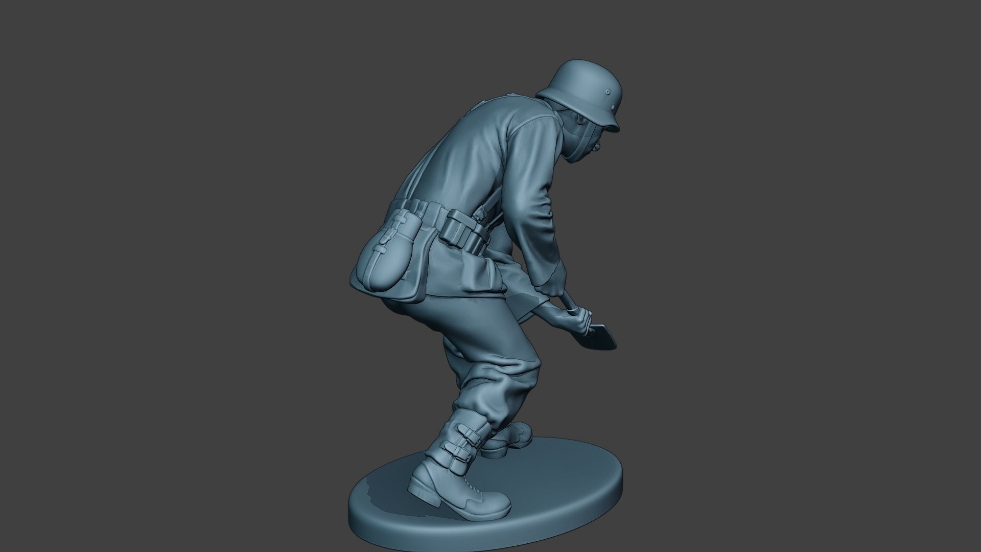 German soldier ww2 Digging G6 3D model 3D printable | CGTrader