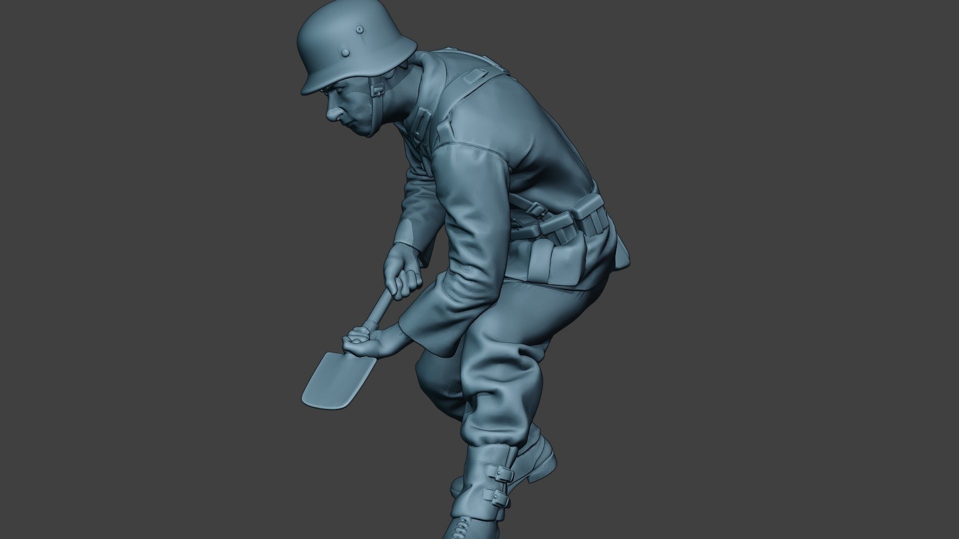 German soldier ww2 Digging G6 3D model 3D printable | CGTrader
