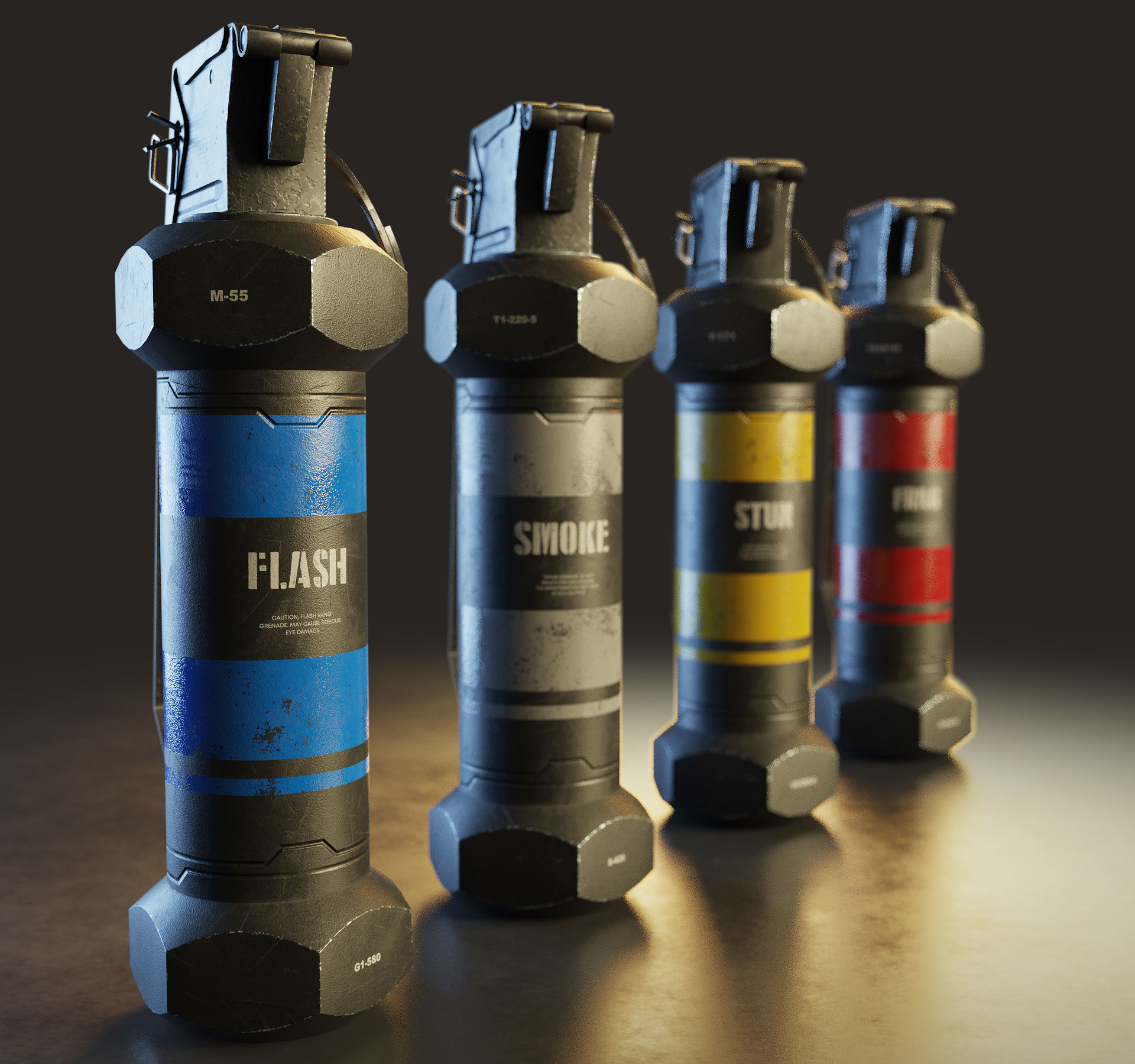 3D model Modern Grenade Collection VR / AR / low-poly | CGTrader