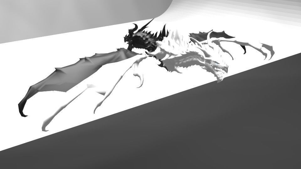 3D model Alduin Black And White VR / AR / low-poly | CGTrader