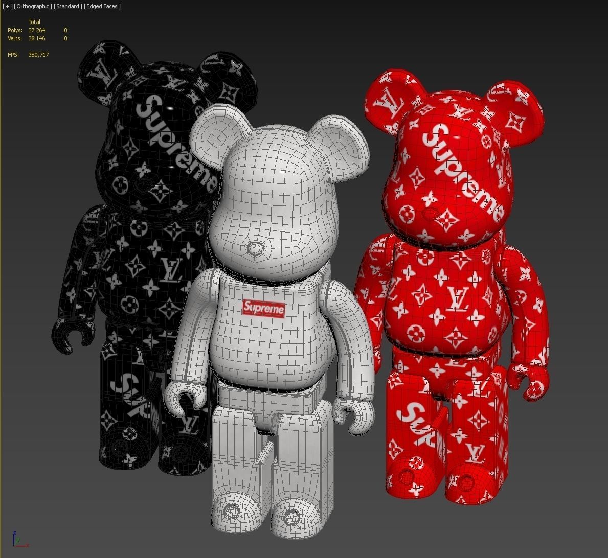 3D model Bearbrick Supreme Set VR / AR / low-poly | CGTrader