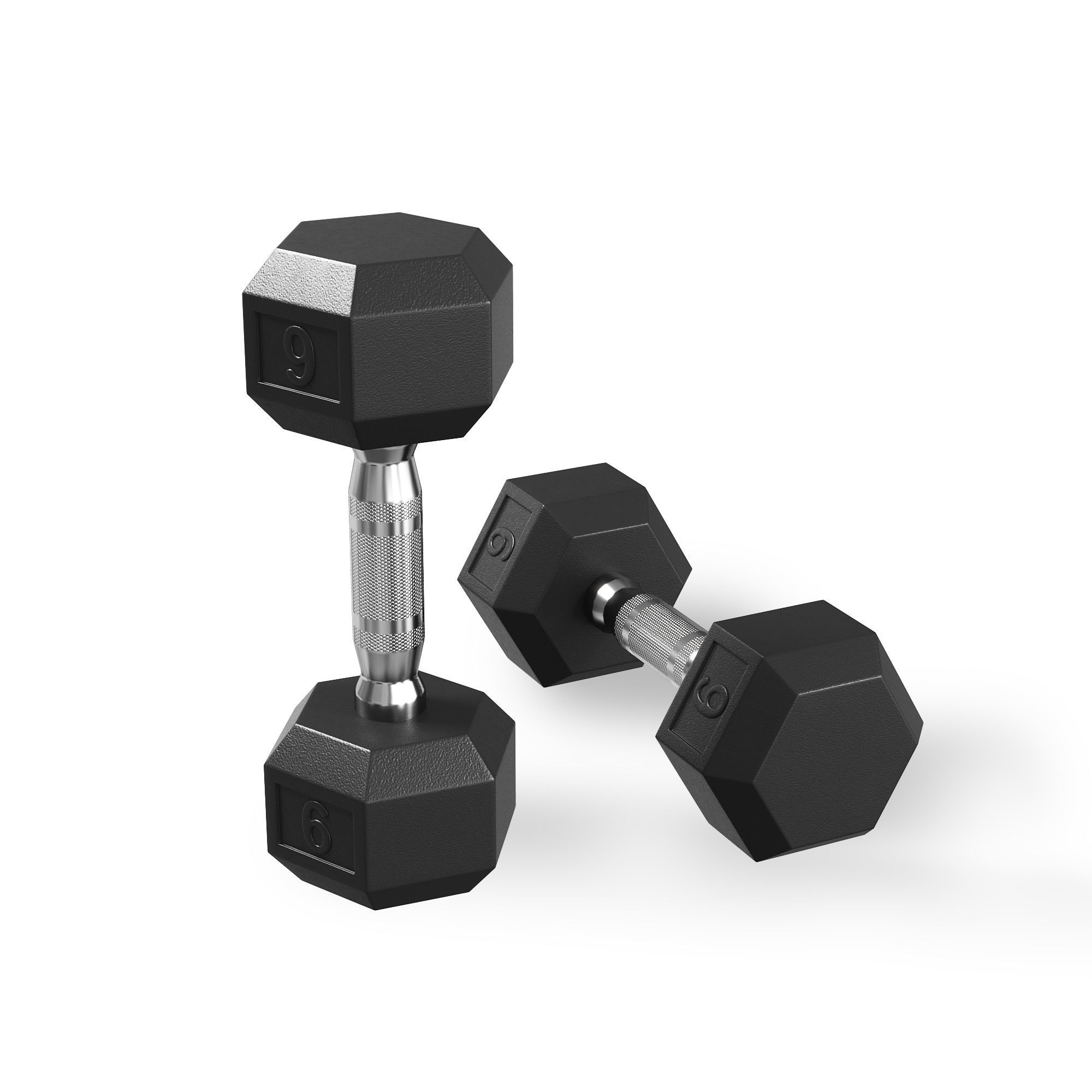 3D model HEX DUMBBELL SET with rack VR / AR / low-poly | CGTrader
