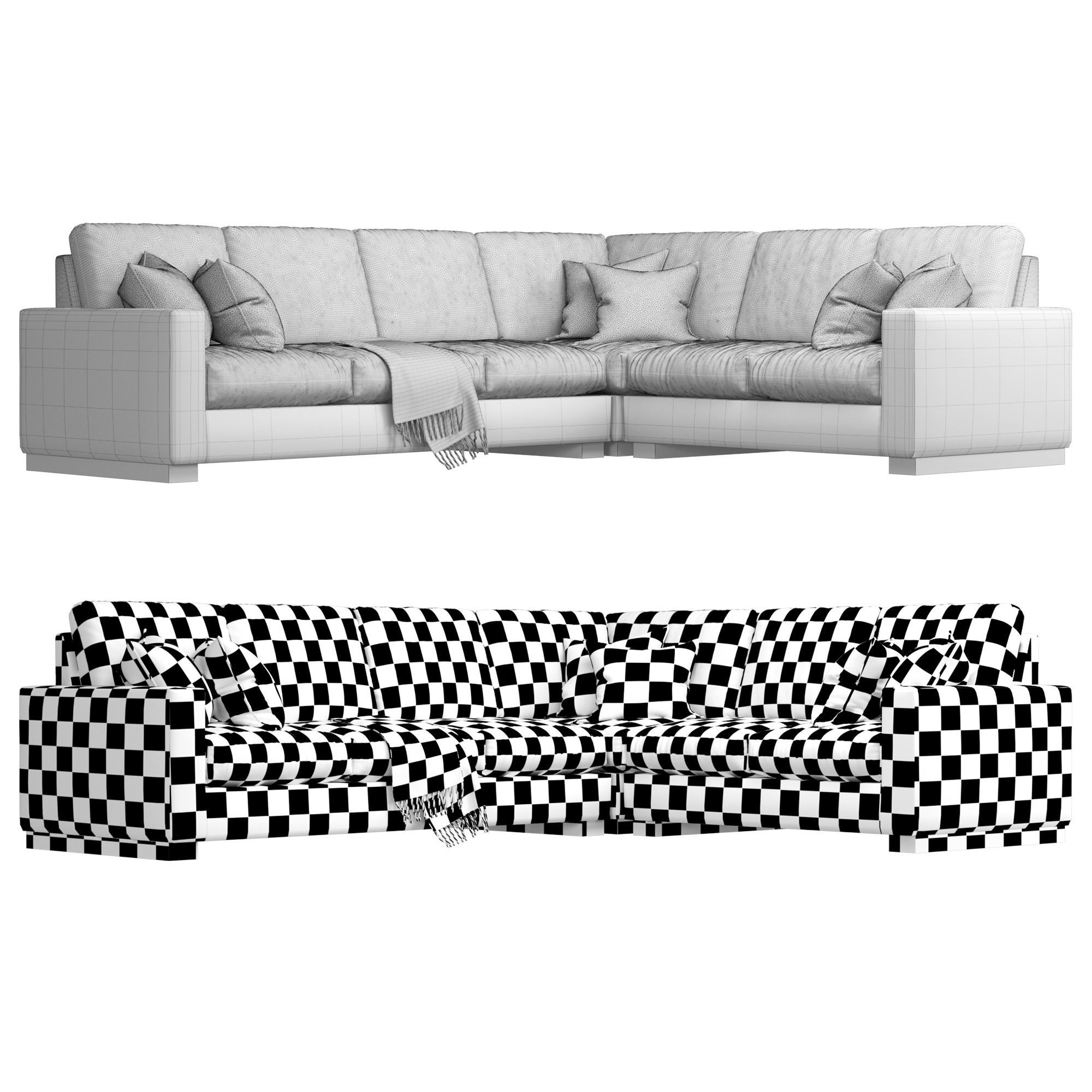 Wesley Hall - Ample Sectional 3D model | CGTrader