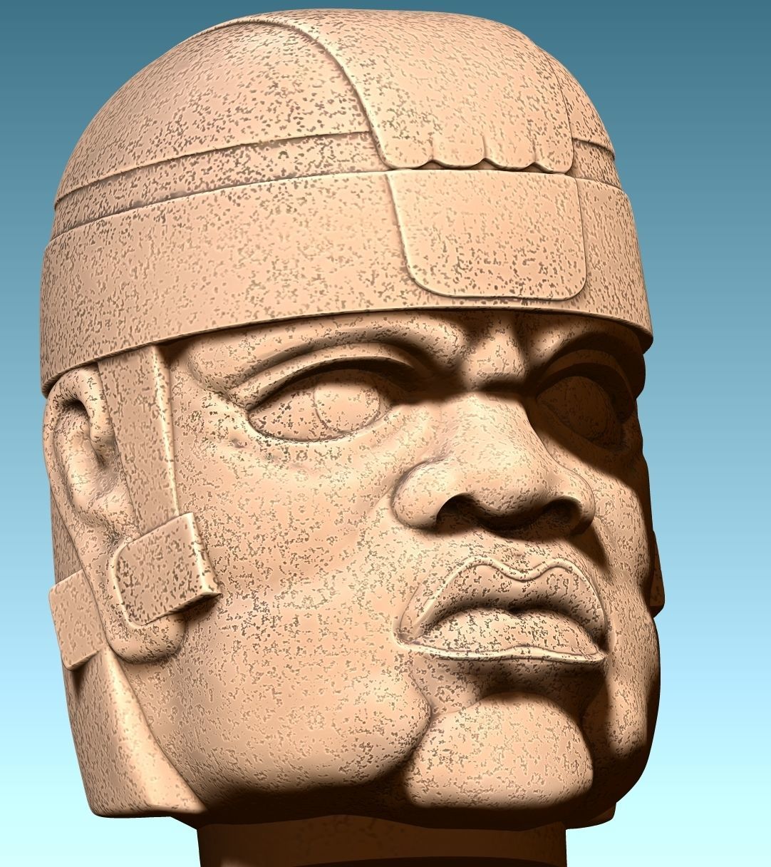 Olmeca Colossal Head CNC ARTCAM ASPIRE 3D model 3D printable | CGTrader