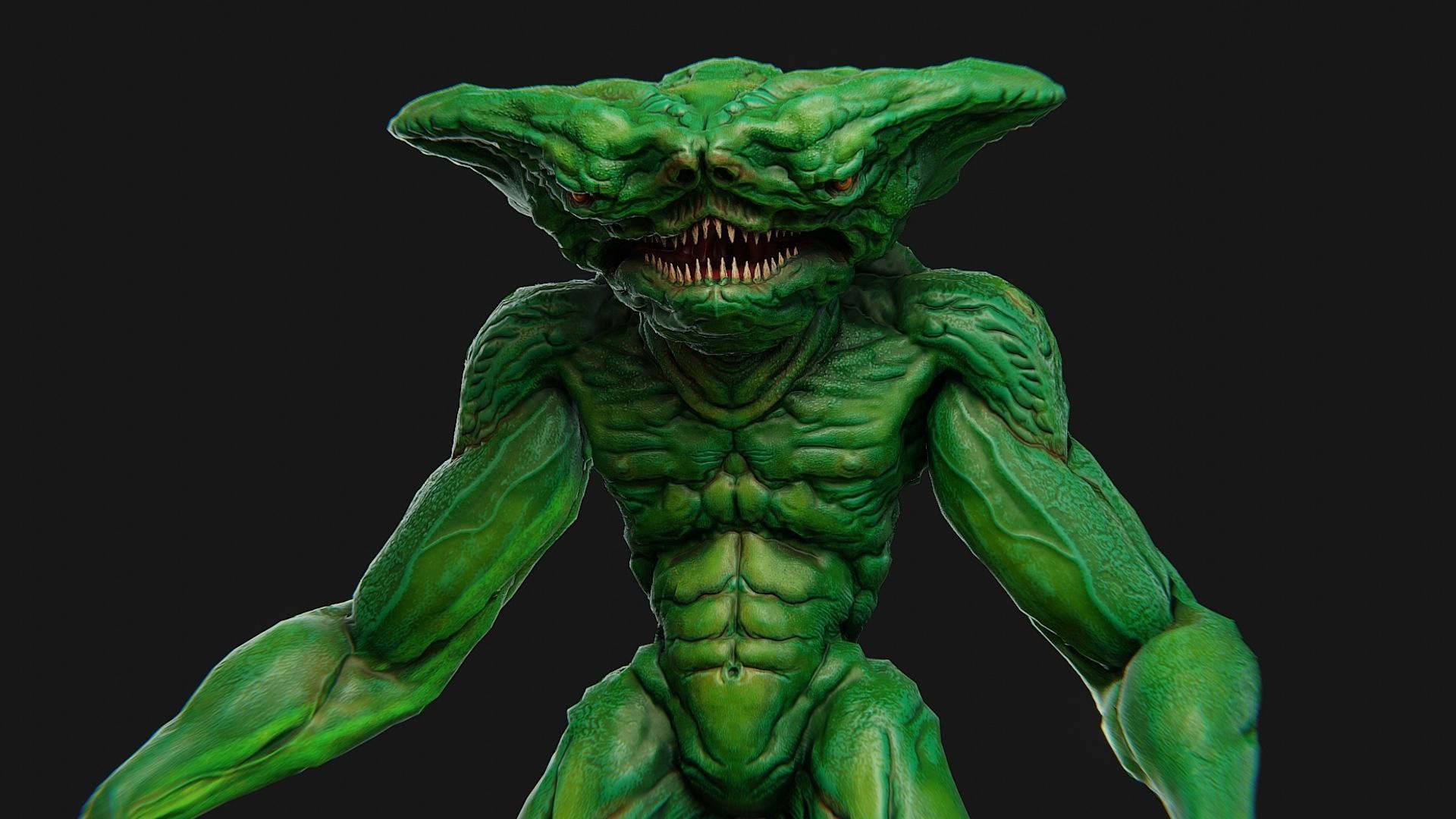 3D model Fantasy troglodyte character VR / AR / low-poly rigged ...